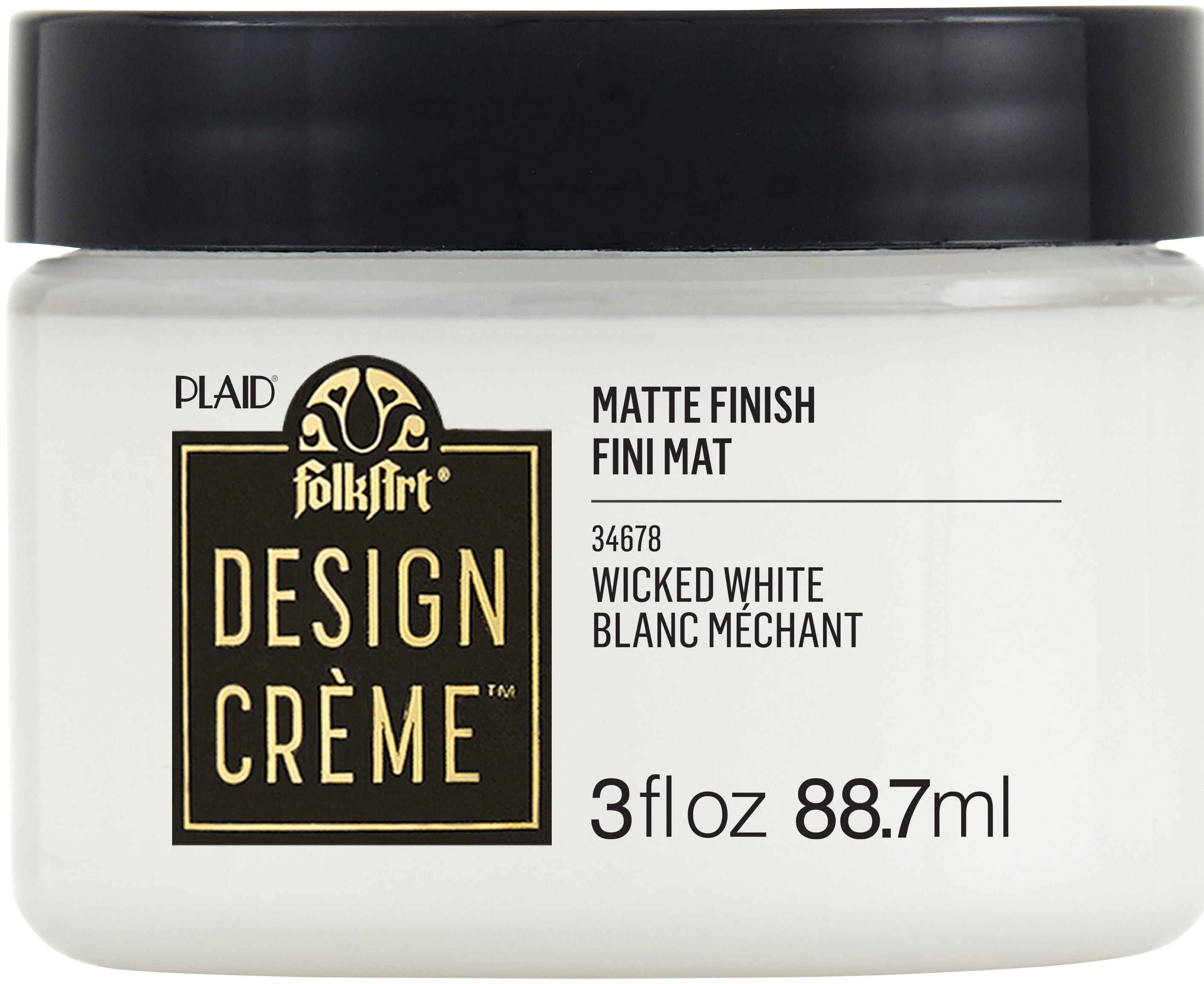 FolkArt Design Creme Paint 3oz-Wicked White - Walmart.com