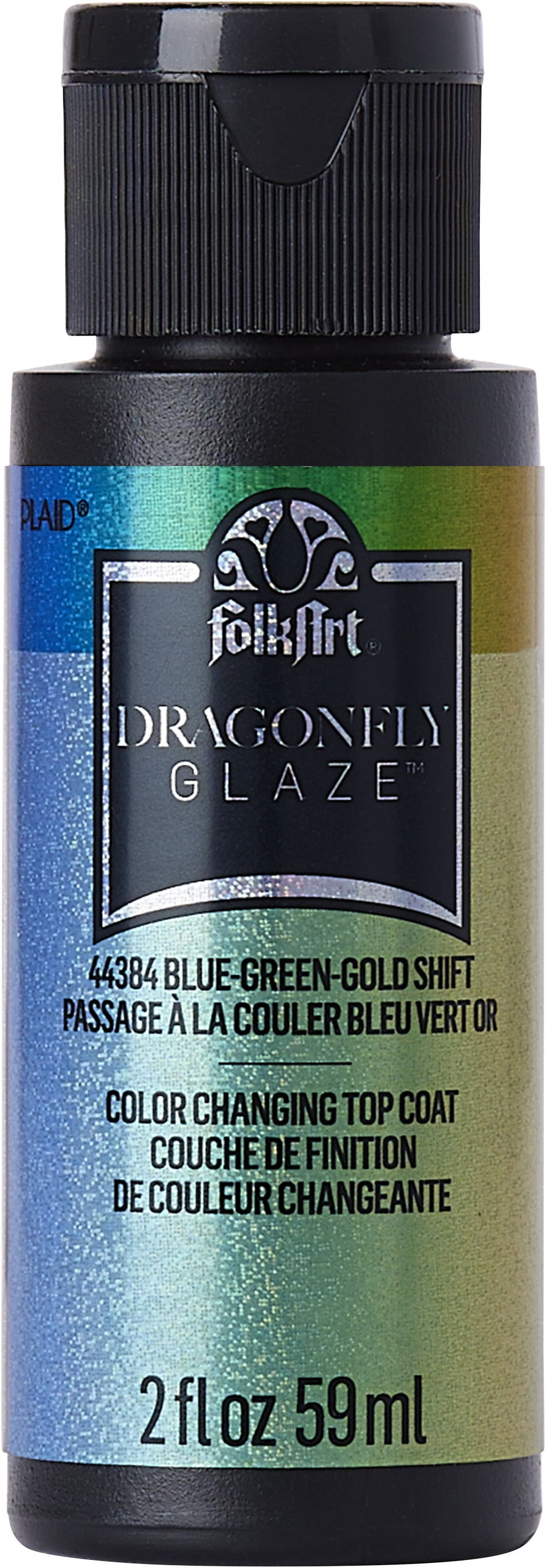 FolkArt Dragonfly Glaze Color Changing Top Coat, Blue-Green-Gold Shift ...