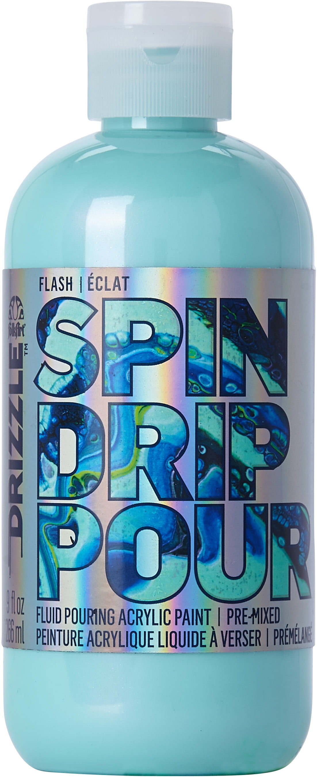 FolkArt Drizzle Flash Pre-Mixed Fluid Pouring Acrylic Paint, Mint2B ...