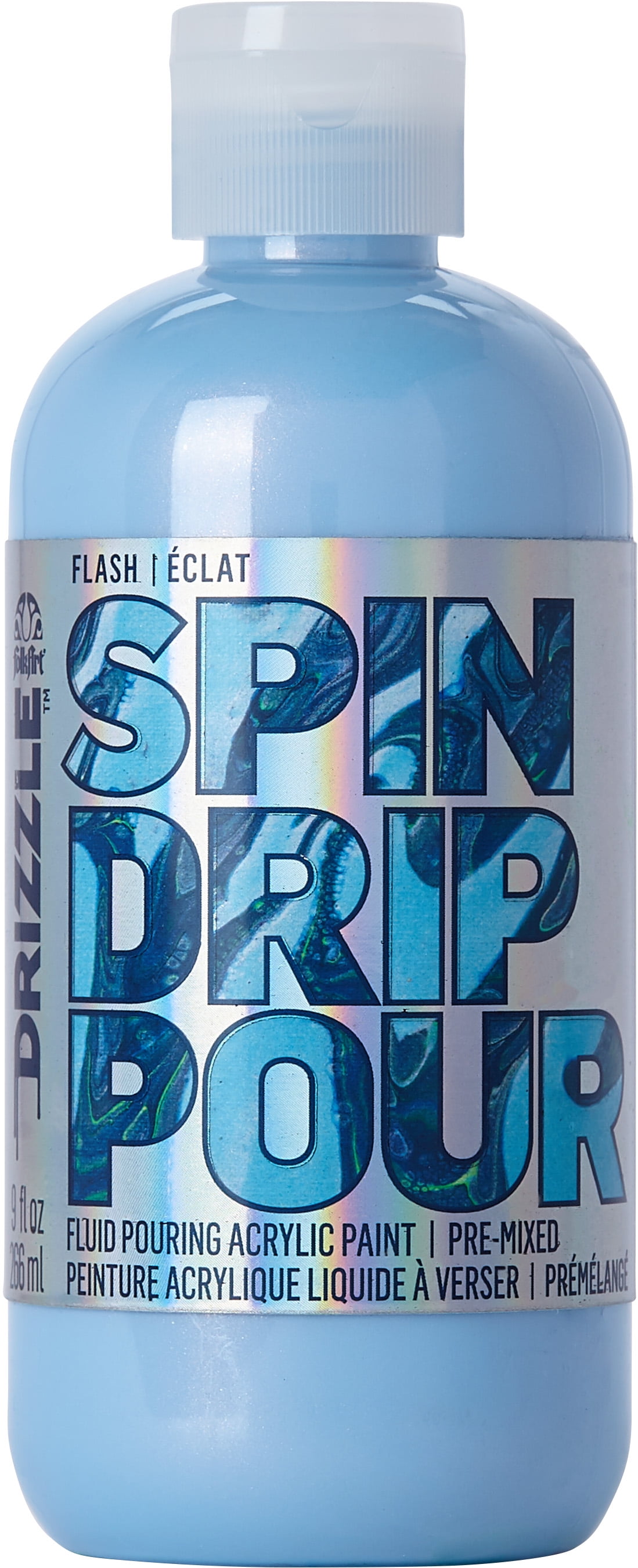 FolkArt Drizzle Flash Pre-Mixed Fluid Pouring Acrylic Paint, Sky Flash ...