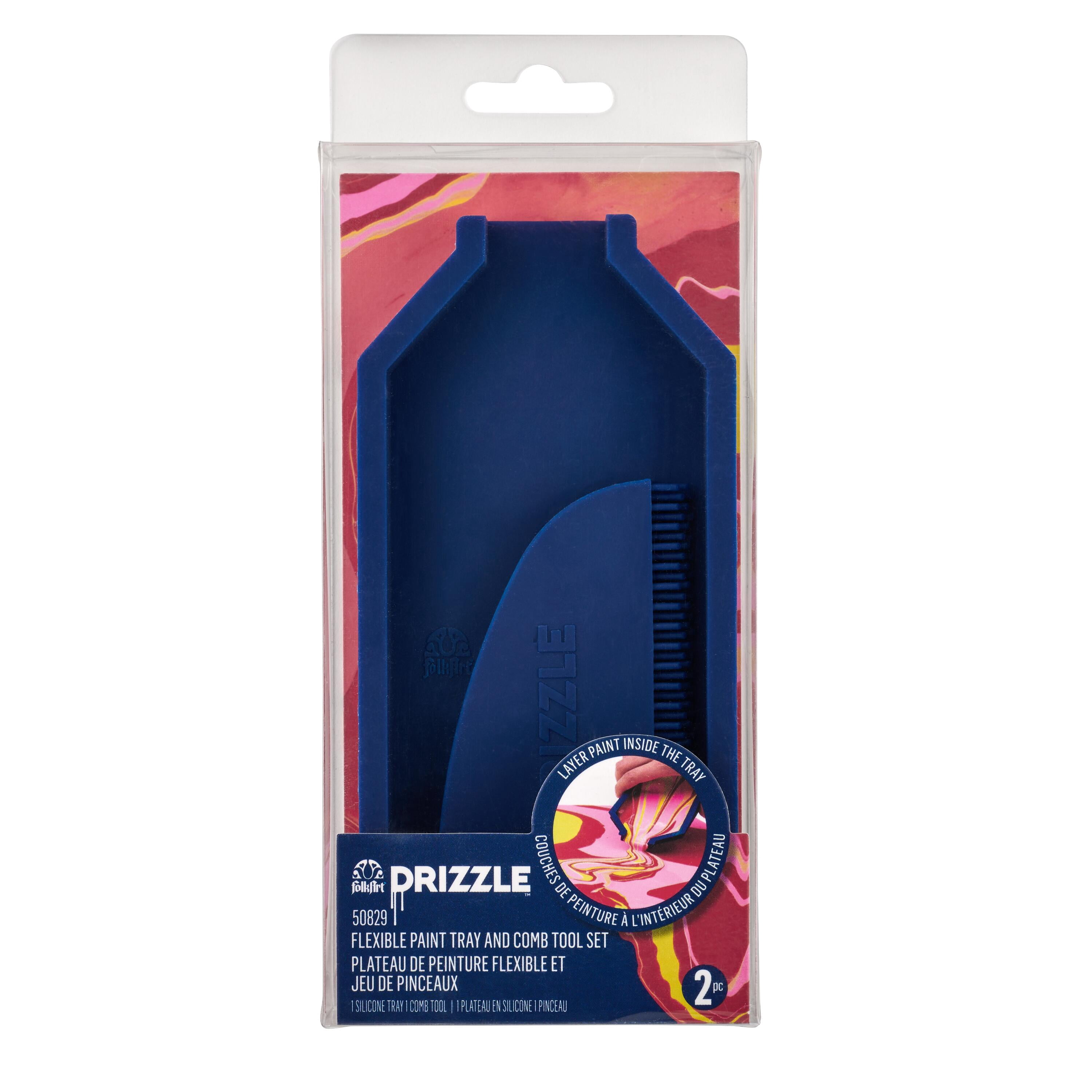 FolkArt Drizzle Flexible Paint Tray and Comb Kit, Durable Silicone ...