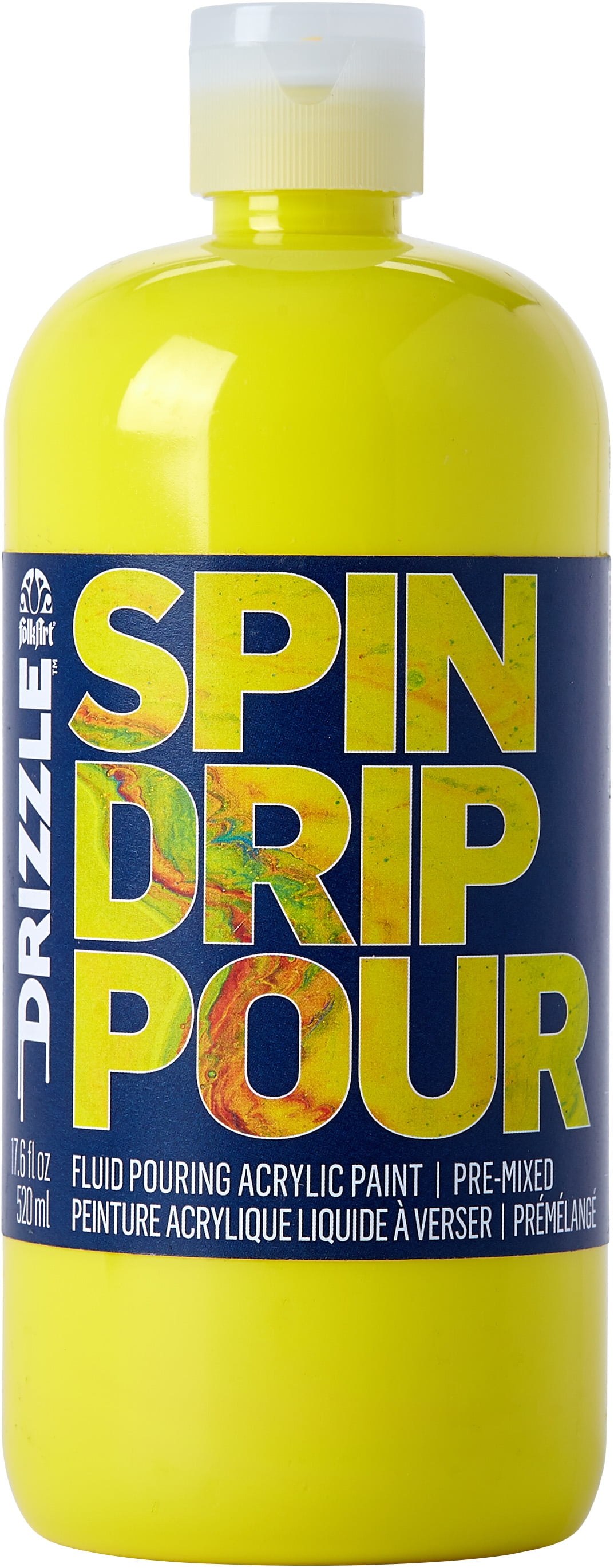 FolkArt Drizzle Pre-Mixed Fluid Pouring Acrylic Paint, Neon Sunshine ...