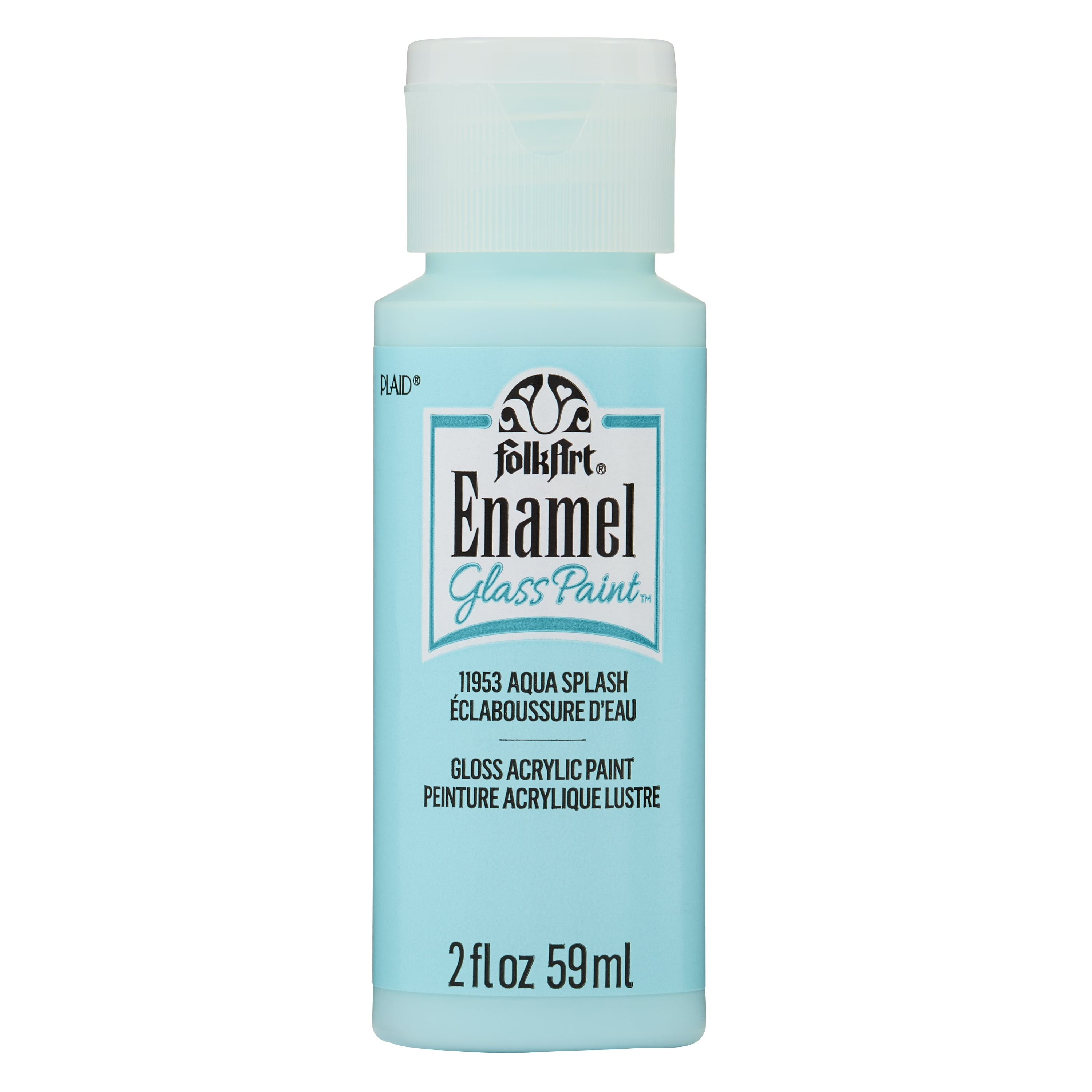 FolkArt Enamel Acrylic Craft Paint, Gloss Finish, Aqua Splash, 2 fl oz ...
