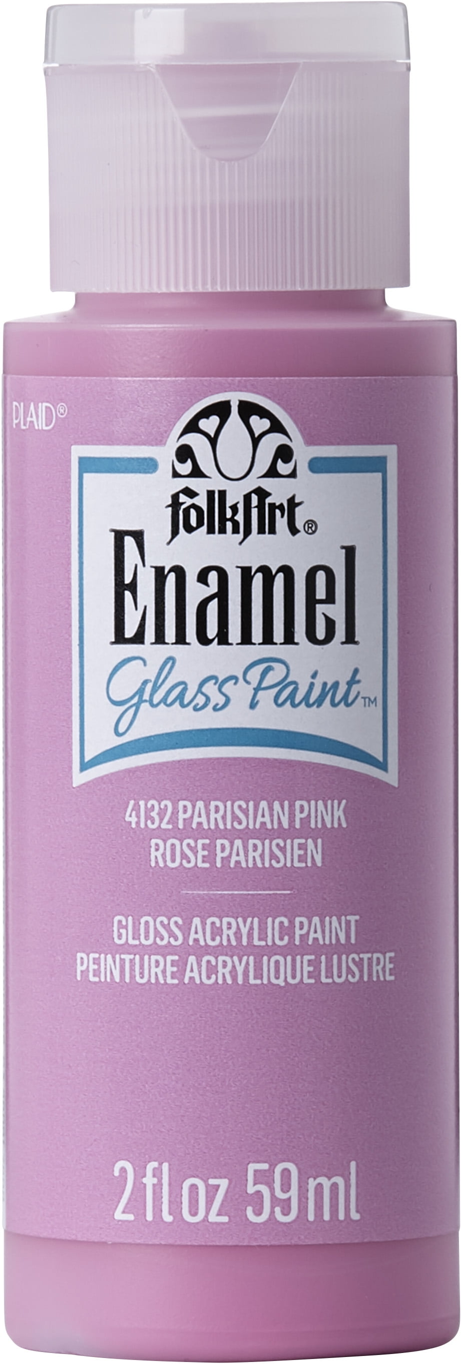 FolkArt Enamel Acrylic Craft Paint, Gloss Finish, Parisian Pink, 2 fl ...