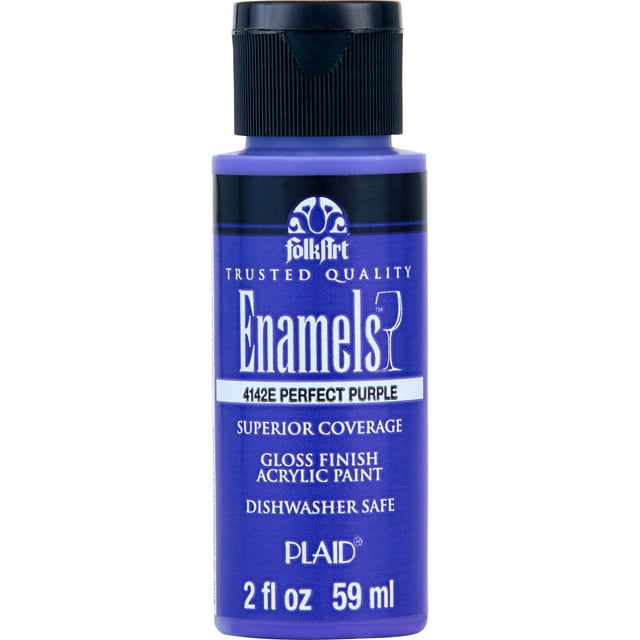 FolkArt Enamel Acrylic Craft Paint, Gloss Finish, Perfect Purple, 2 fl ...
