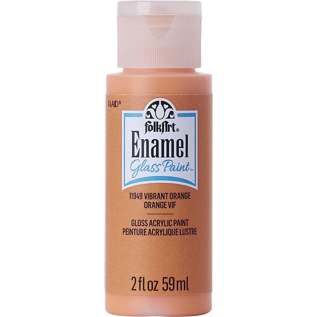 FolkArt Enamel Acrylic Craft Paint, Gloss Finish, Vibrant Orange, 2 fl ...