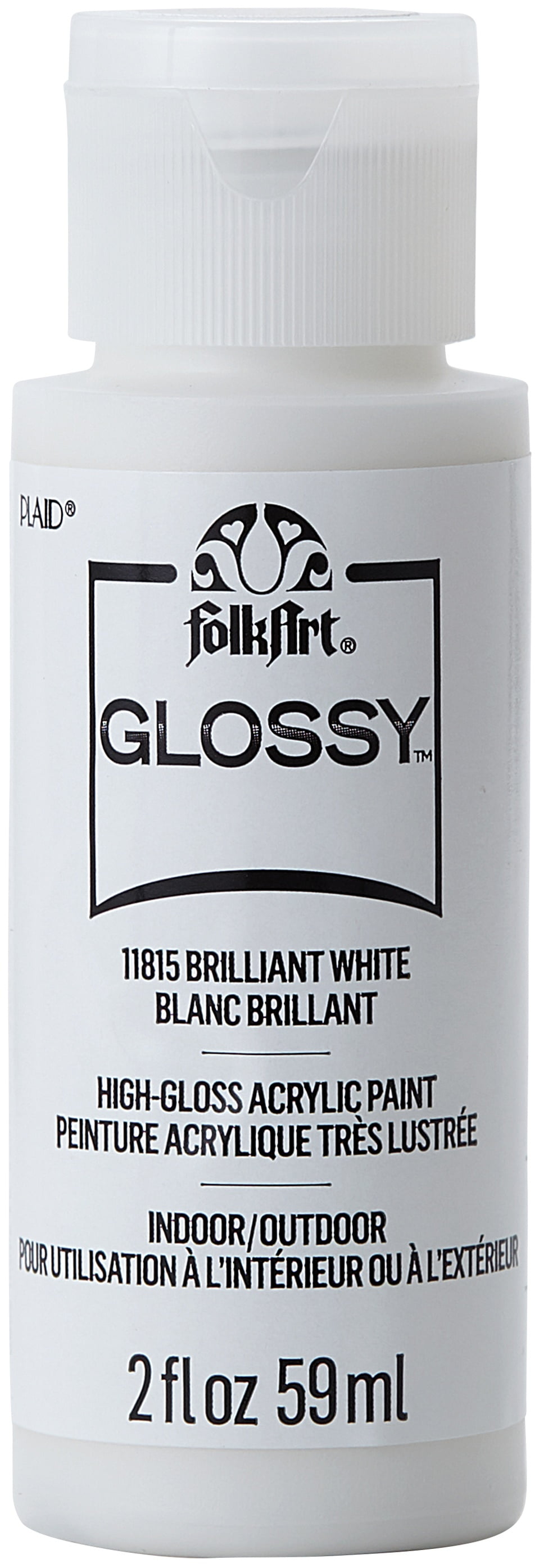 FolkArt Glossy Acrylic Craft Paint, Brilliant White, 2 fl oz - Walmart.com