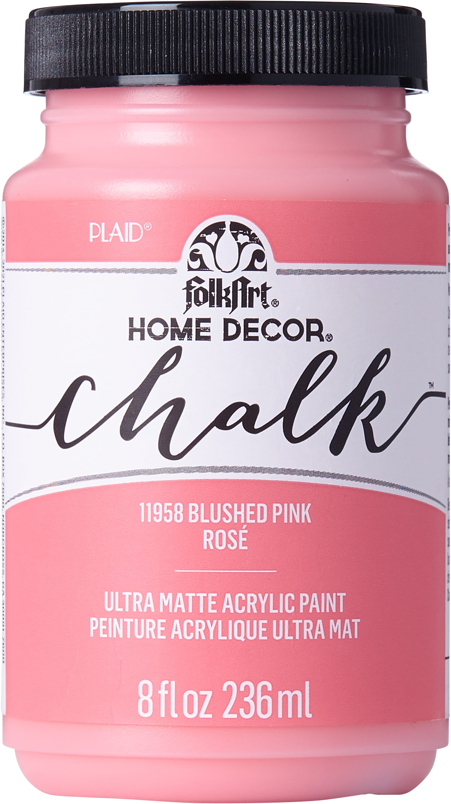 FolkArt Home Décor Chalk Acrylic Craft Paint, Blushed Pink, Ultra Matte ...