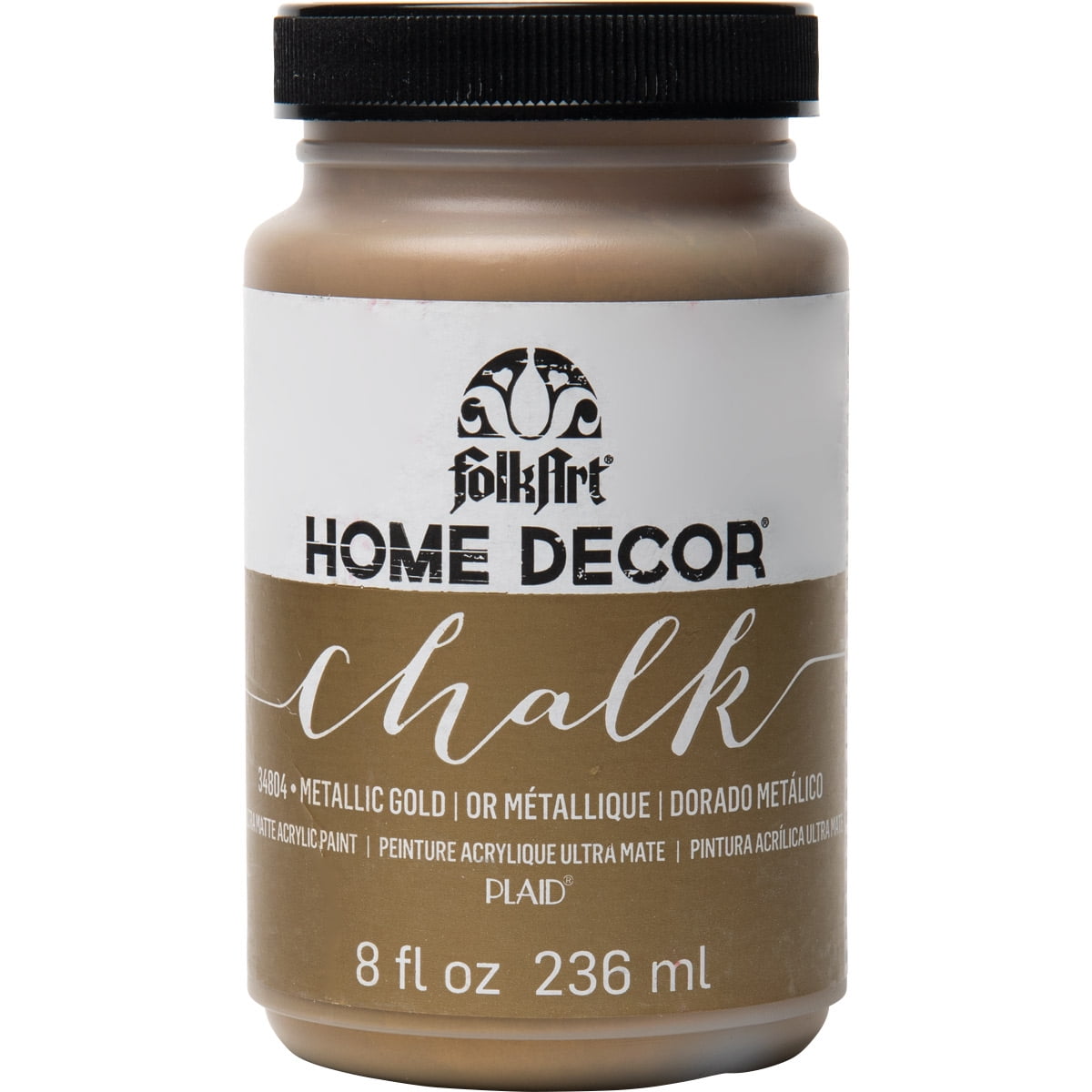 FolkArt Home Décor Chalk Acrylic Craft Paint, Metallic Gold, Ultra ...