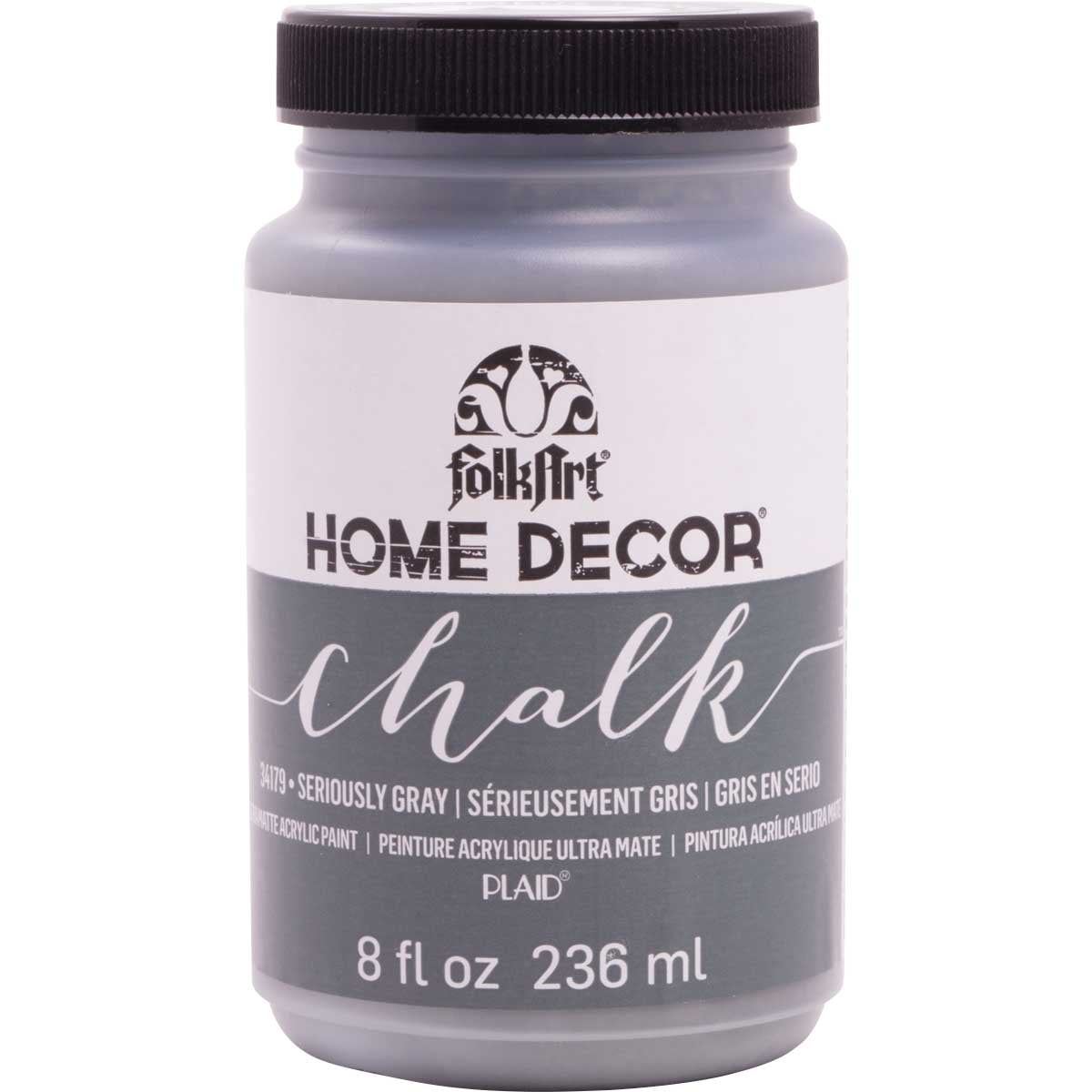 FolkArt Home Décor Chalk Acrylic Craft Paint, Seriously Gray, Ultra ...