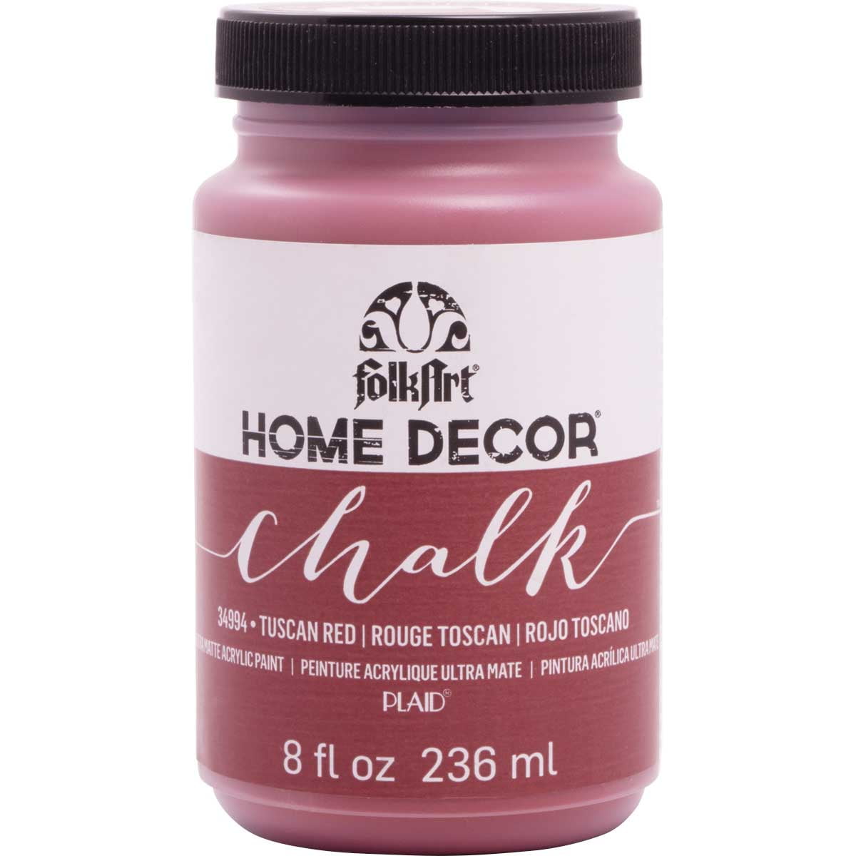 FolkArt Home Décor Chalk Acrylic Craft Paint, Tuscan Red, Ultra Matte ...