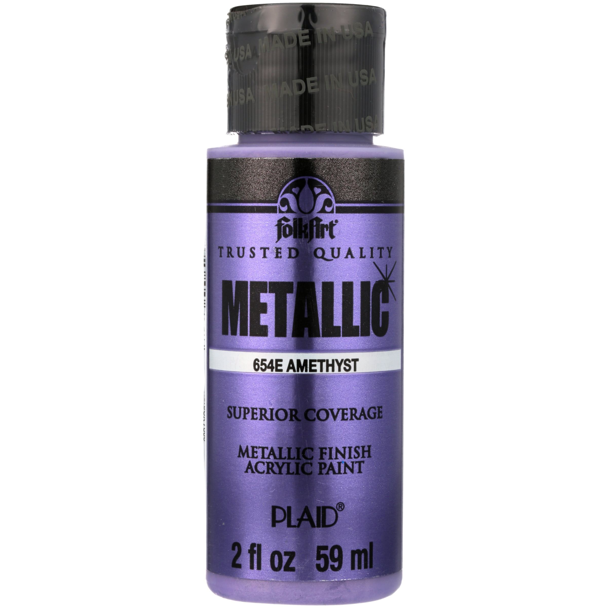FolkArt Metallic Acrylic Craft Paint, Metallic Finish, Amethyst, 2 fl ...