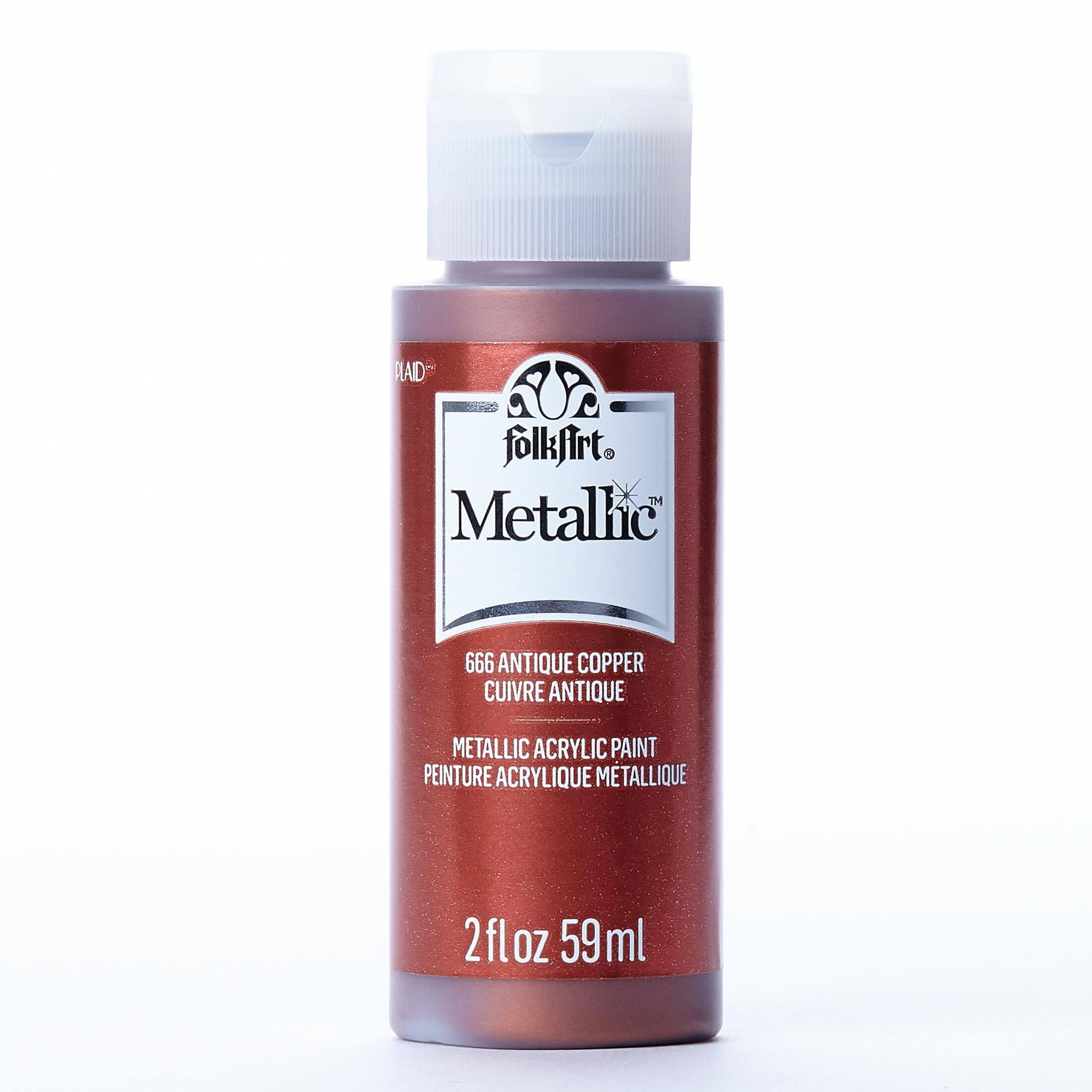 FolkArt Metallic Acrylic Craft Paint Antique Copper 2 fl oz Metallic ...