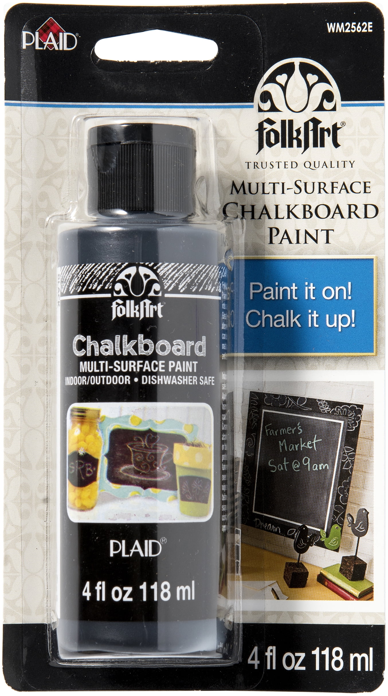 FolkArt Multi-Purpose Black Chalkboard Paint, 4 fl oz - Walmart.com