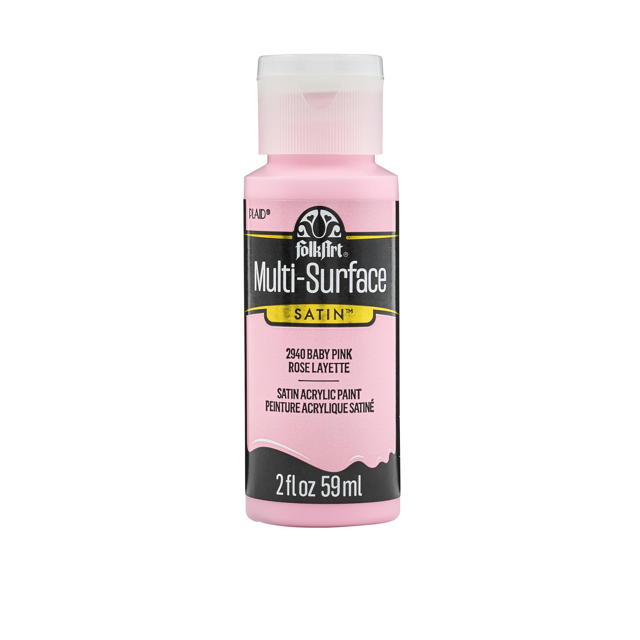 FolkArt Multi-Surface Acrylic Craft Paint, Satin Finish, Baby Pink, 2 ...