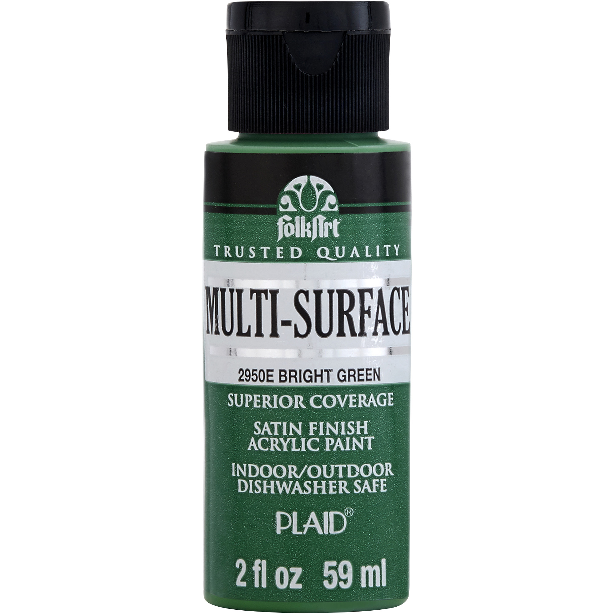FolkArt Multi-Surface Acrylic Craft Paint, Satin Finish, Bright Green ...