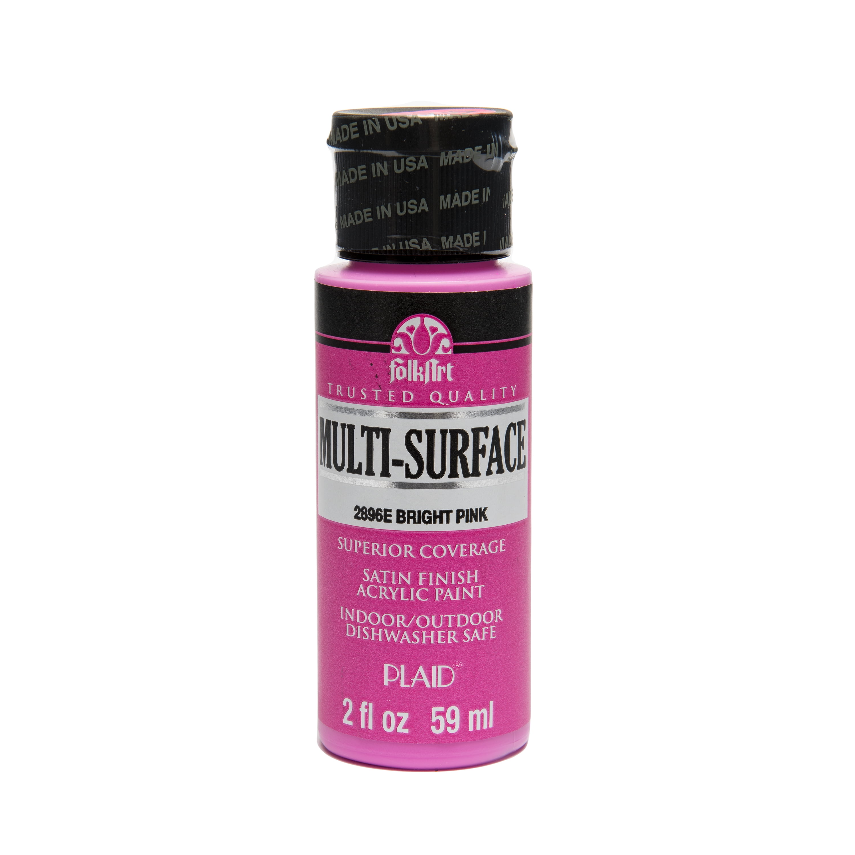 FolkArt Multi-Surface Satin Acrylic Paint Colors by Plaid - Bright Pink ...