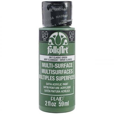 FolkArt Multi-Surface Acrylic Craft Paint, Satin Finish, Classic Green ...