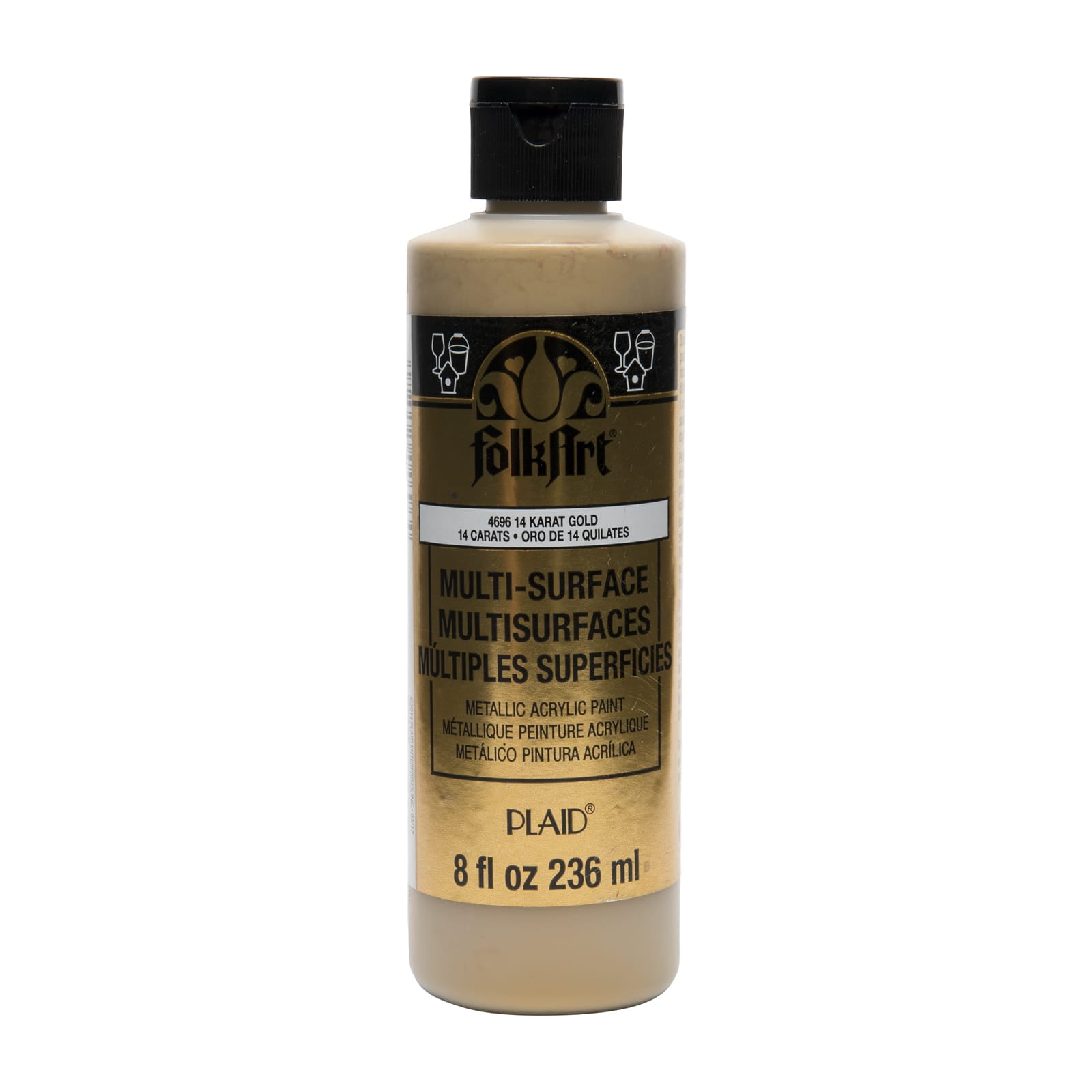 FolkArt® Multi-Surface Metallic Acrylic Paint, 8oz. - Walmart.com