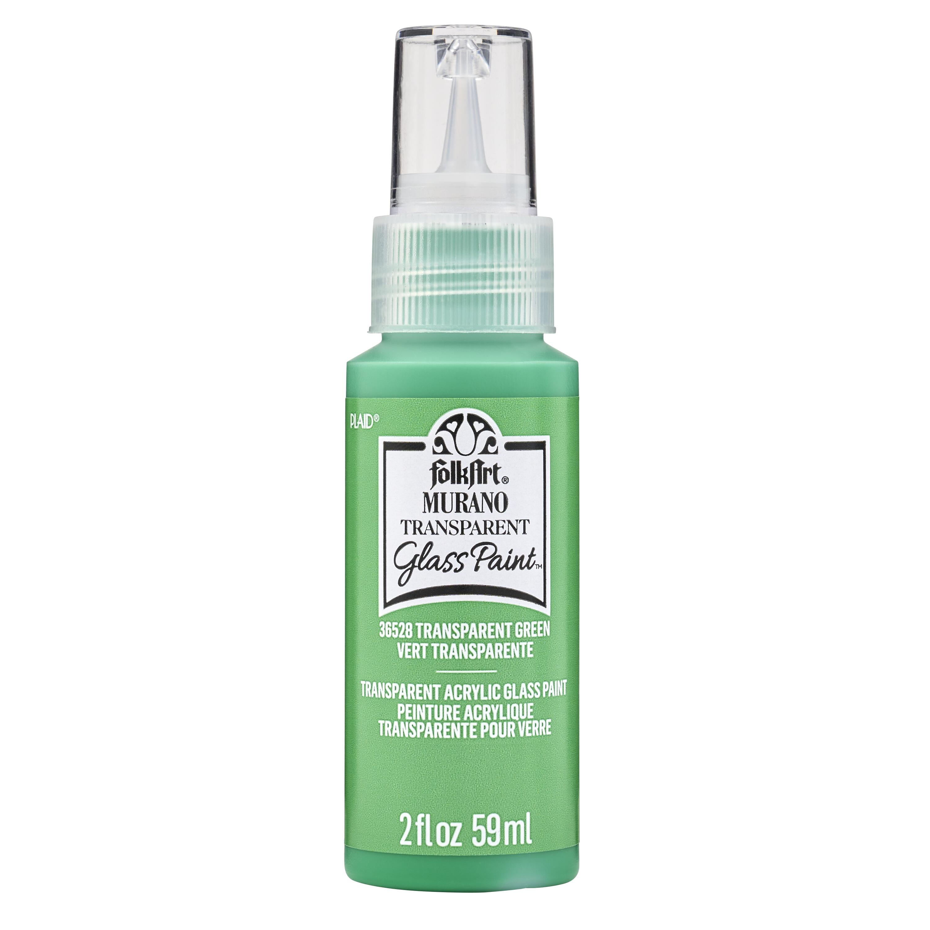 FolkArt Murano Transparent Acrylic Glass Paint, 2 fl oz, Green ...