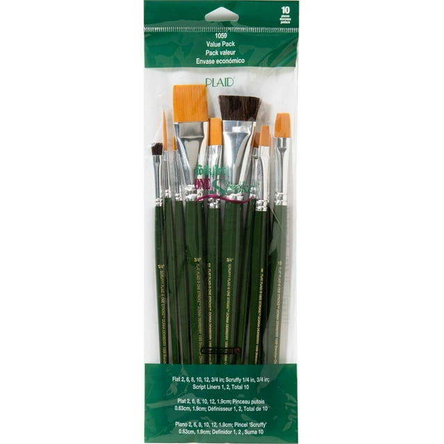 FolkArt One Stroke Brush Set, Set of 10 - Walmart.com