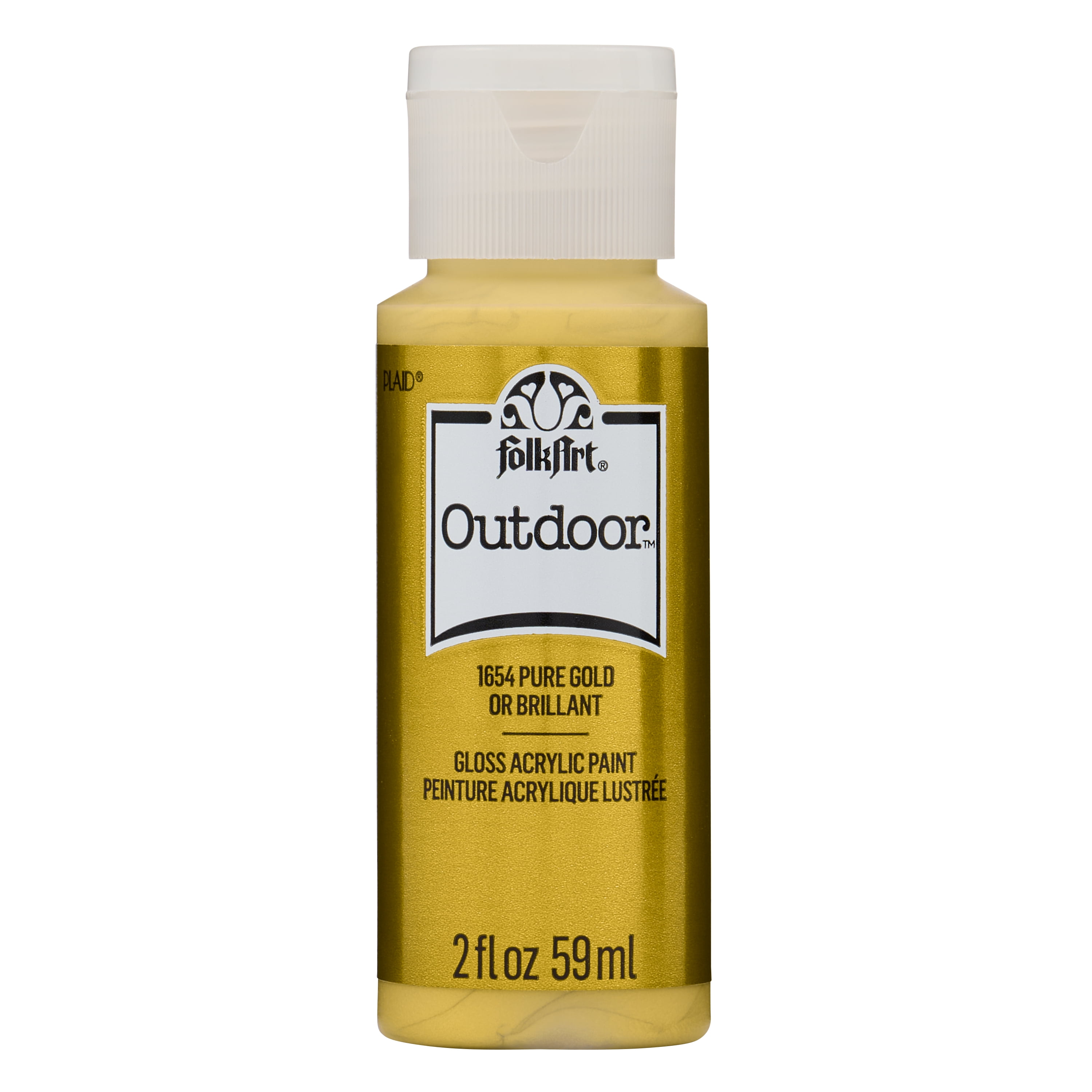 FolkArt Outdoor Acrylic Craft Paint, Pure Gold, 2 fl oz - Walmart.com
