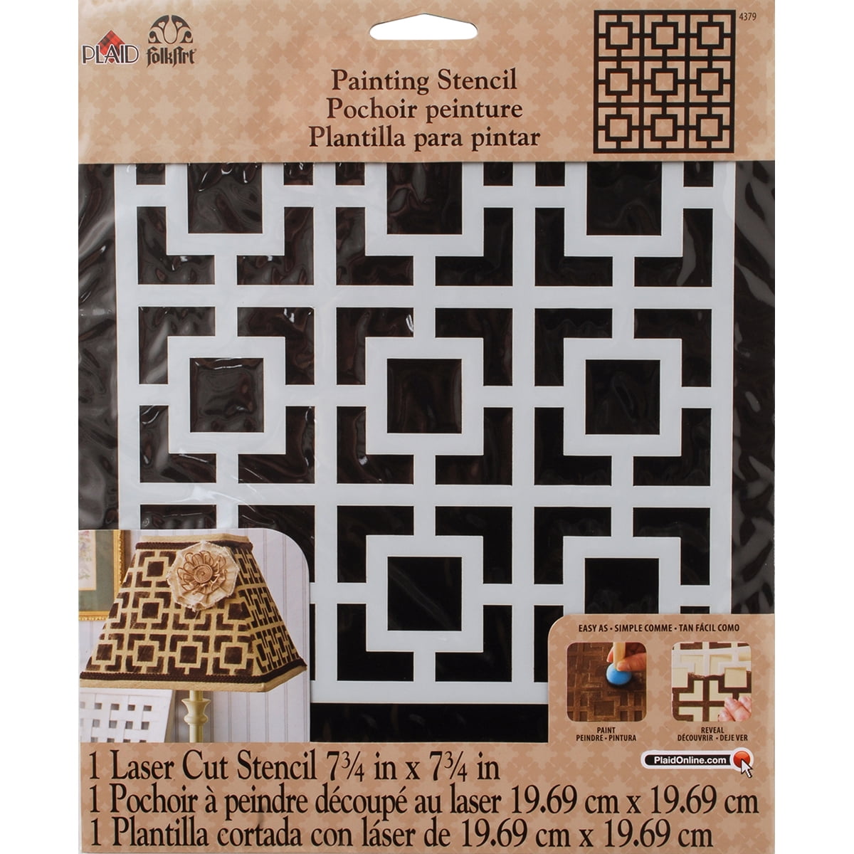 FolkArt Painting Stencil 8.5X10-Square Revival - Walmart.com