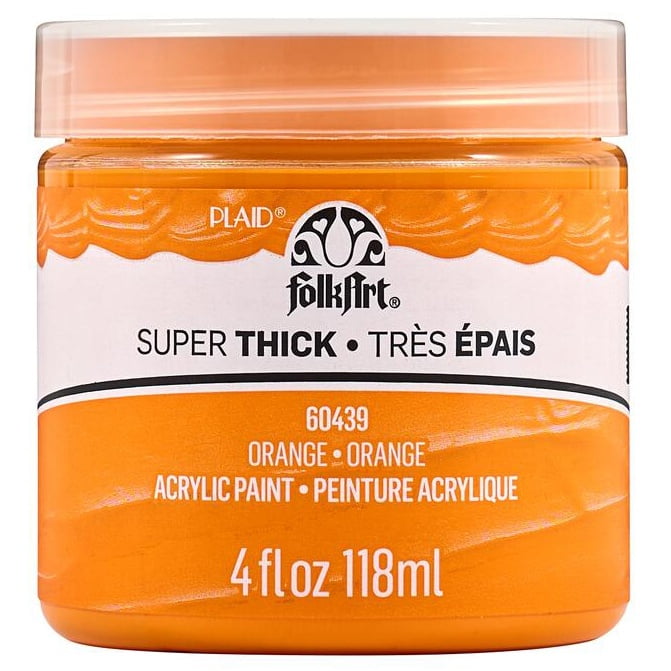 FolkArt Super Thick Acrylic Paint 4oz-Orange - Walmart.com