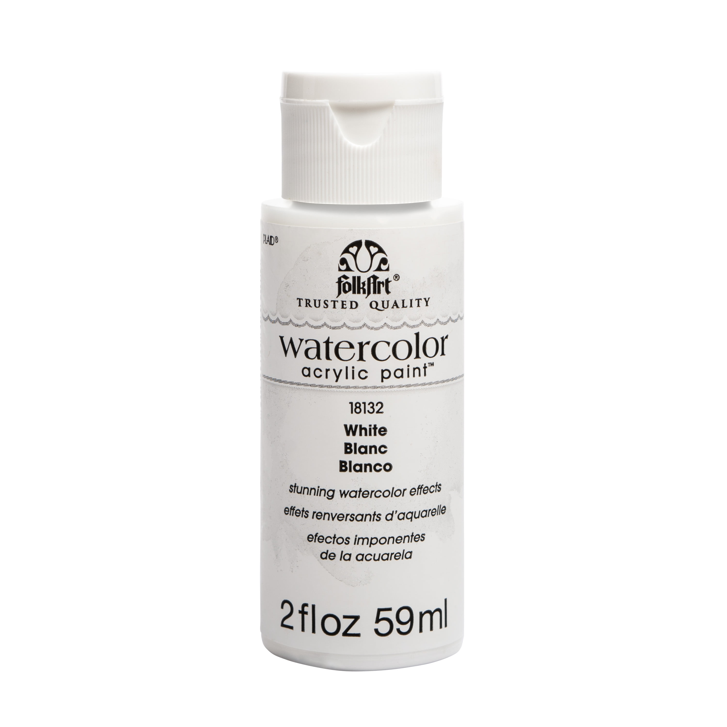 FolkArt White Watercolor Acrylic Paint, 2 fl oz - Walmart.com