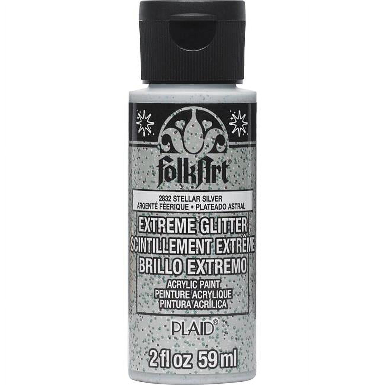 Folkart Extreme Glitter Paint 2Oz-Stellar Silver - Walmart.com