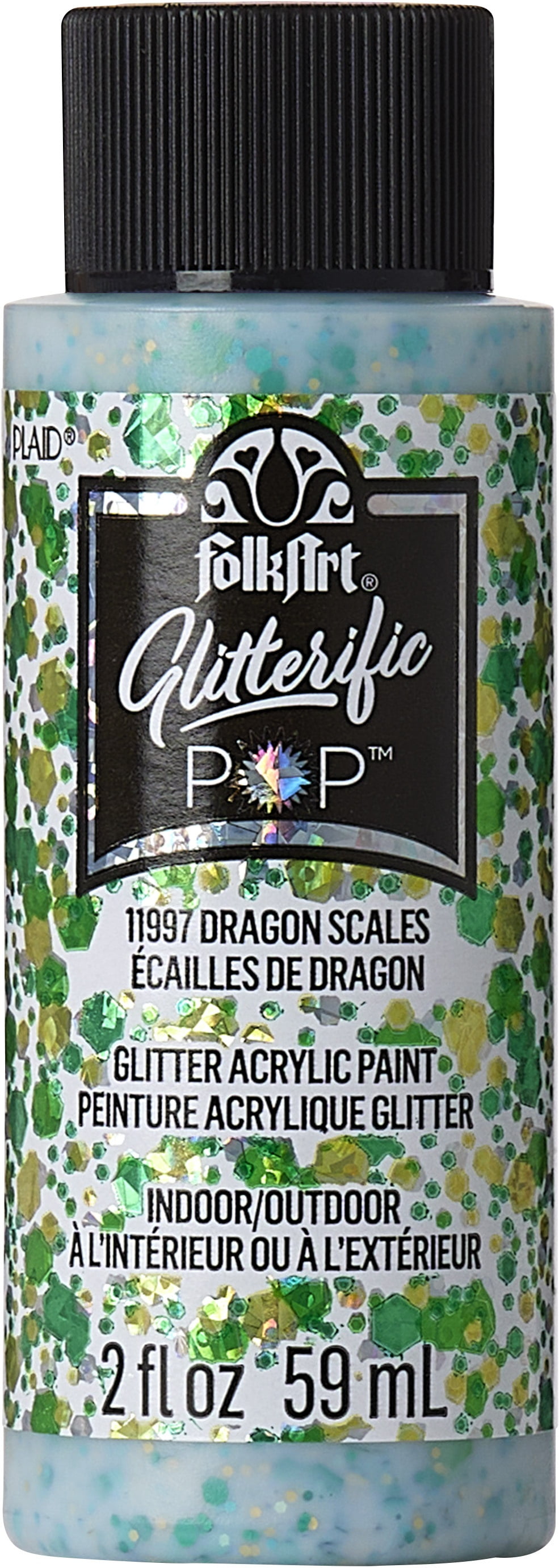 FolkArt Glitterific Pop Acrylic Paint - Dragon Scales, 2 oz - Walmart ...