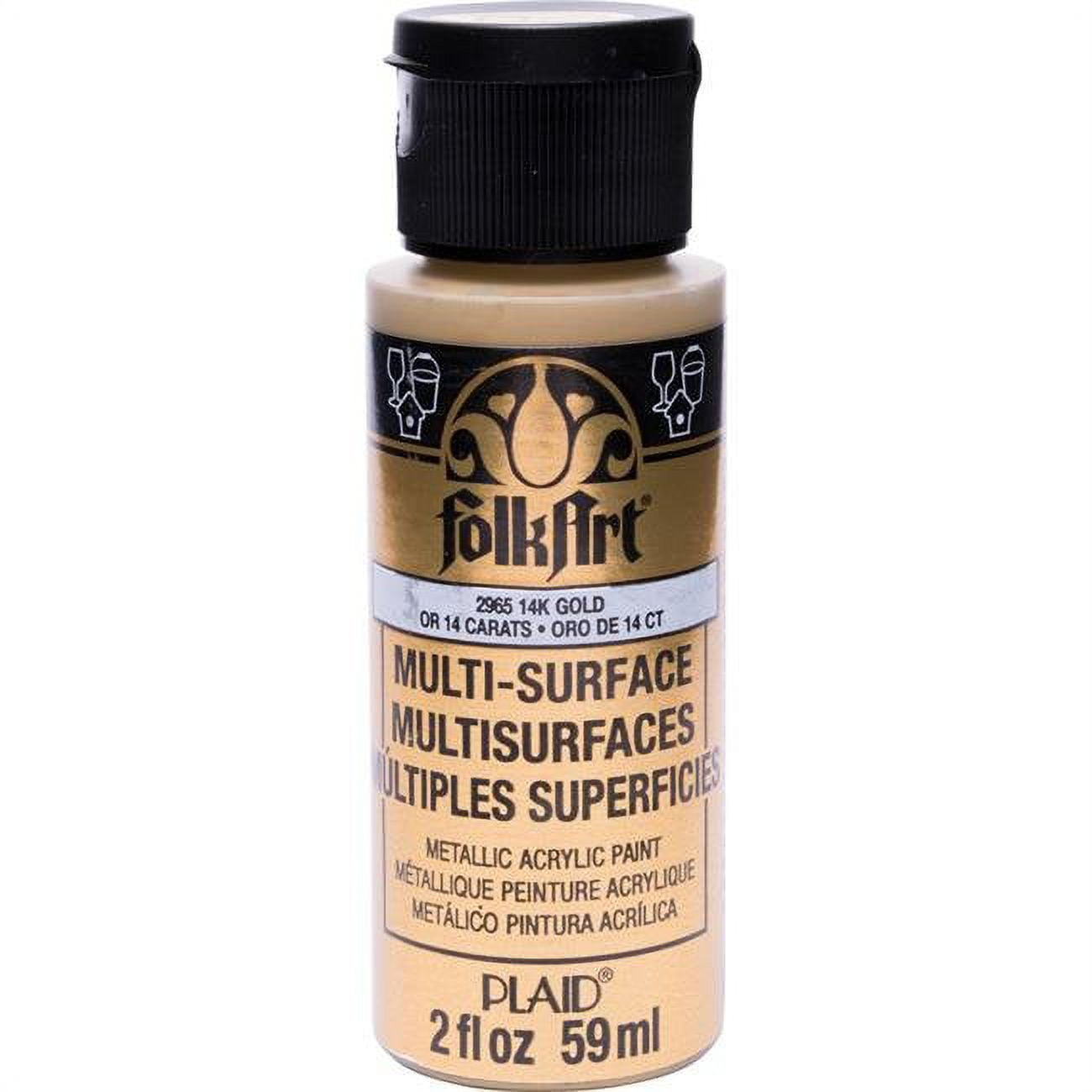 Folkart Metallic Acrylic Craft Paint, 14K Gold, 2 fl oz - Walmart.com