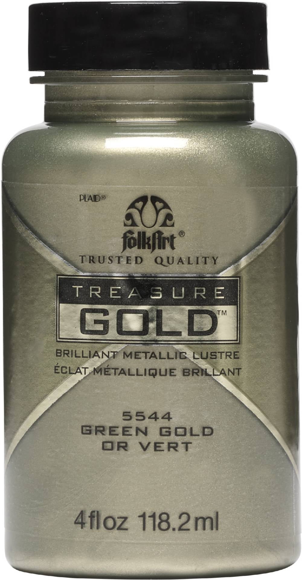 Folkart Treasure Gold Paint, 4 fl oz, Green Gold - Walmart.com