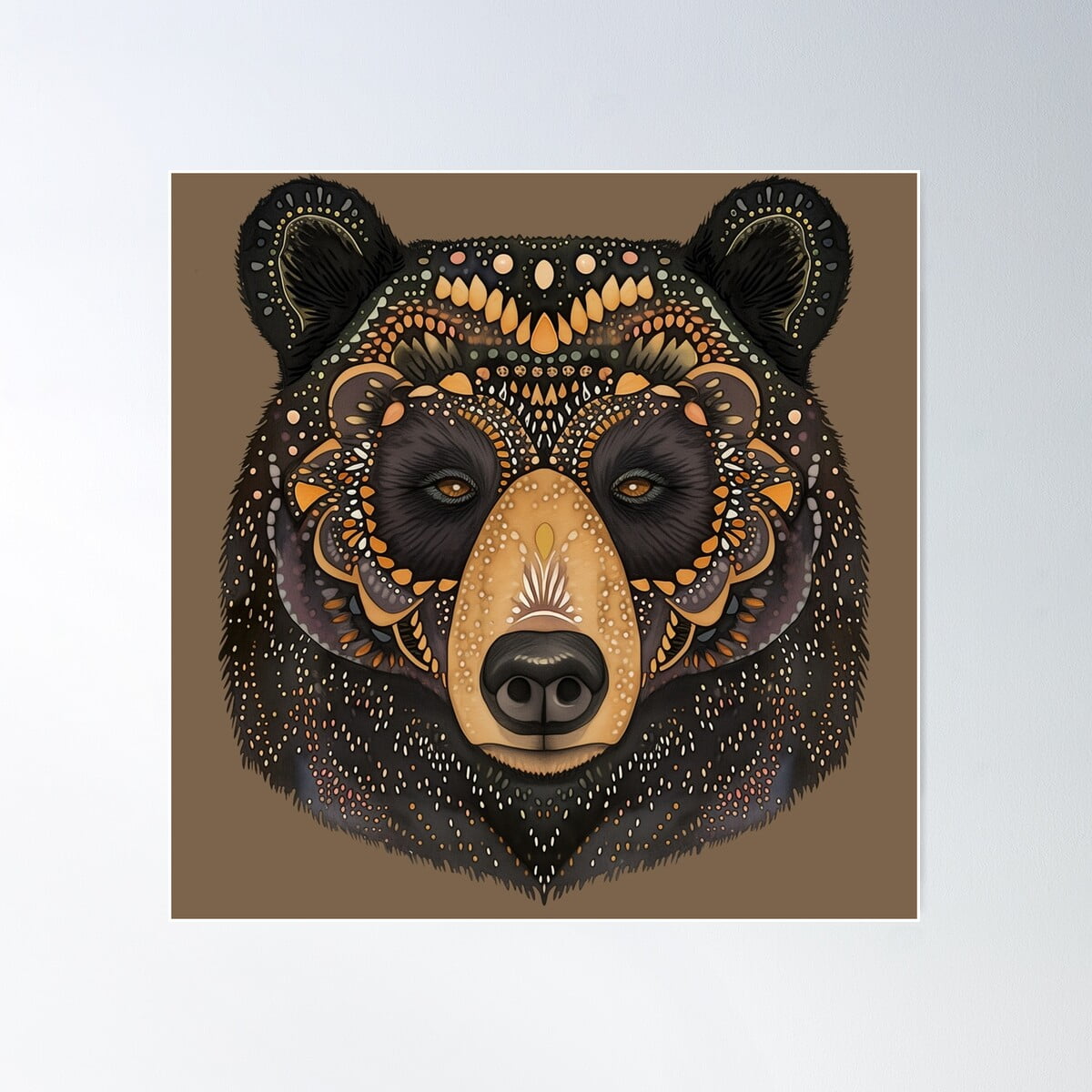 Folklore Bear Poster Wall Art, Modern Wall Decor For Living Room ...