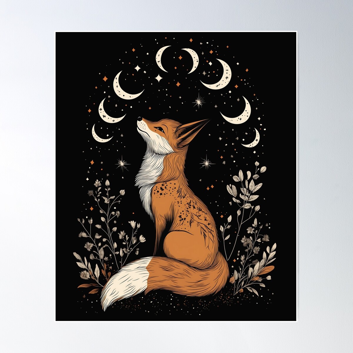 Folklore Fox Floral , Vintage Cottagecore, Forestcore, Fox Lover ...