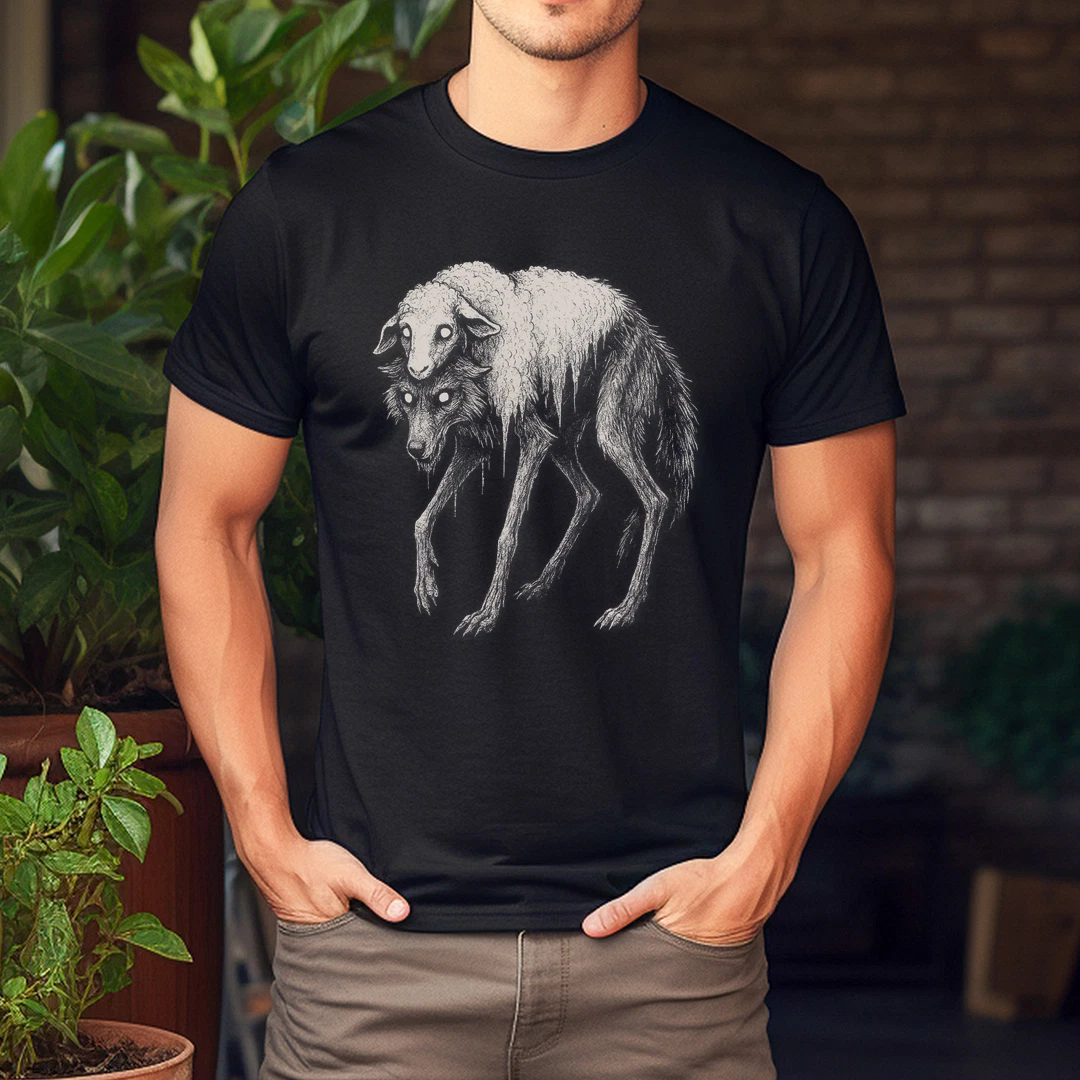 Folklore Wolf Sheep Gothic Horror Inspired Alternative Artwork Unisex T-Shirt up to size 5XL ...