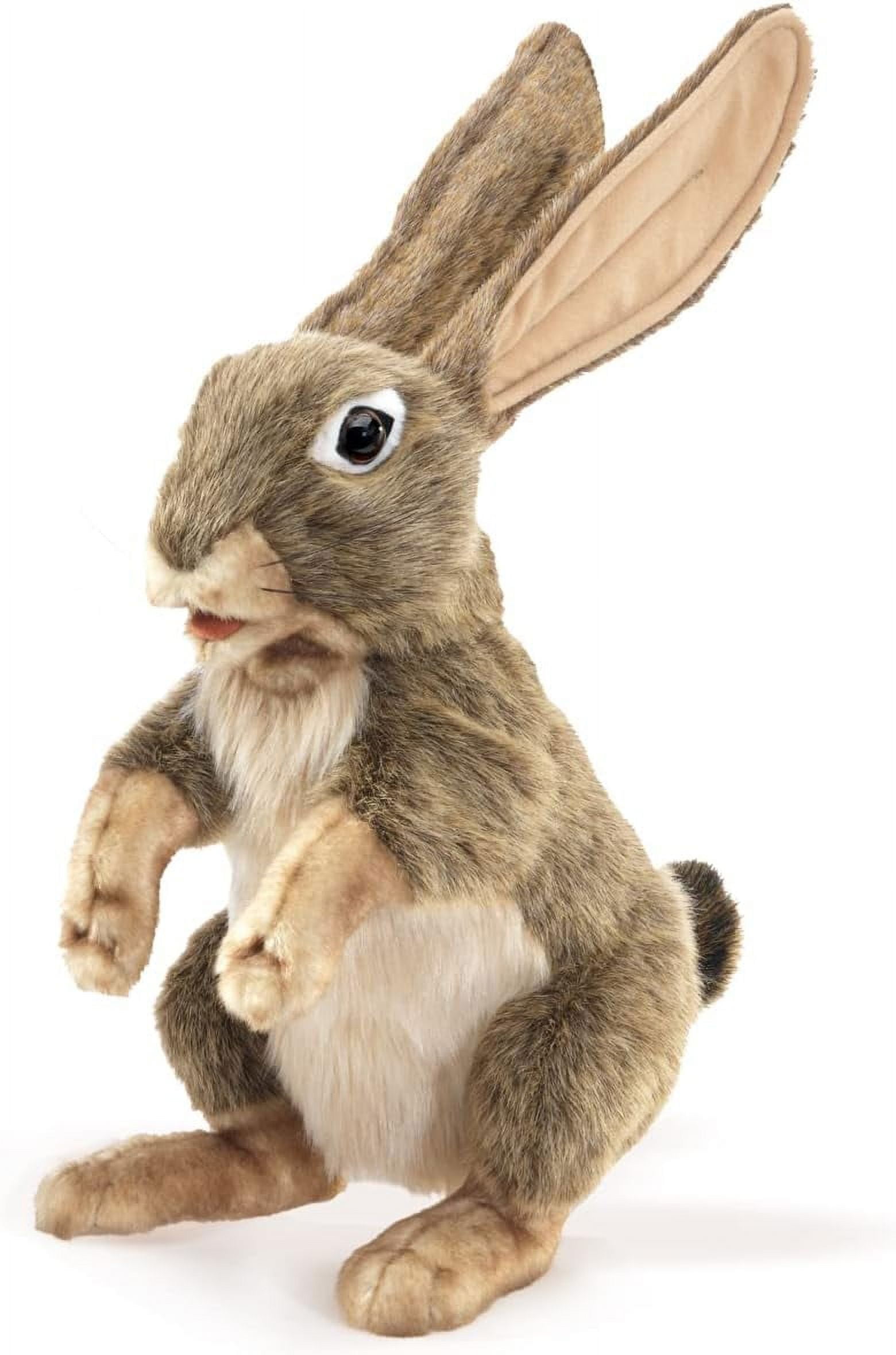Folkmanis Jack Rabbit Hand Puppet with Movable Mouth and Forelegs ...
