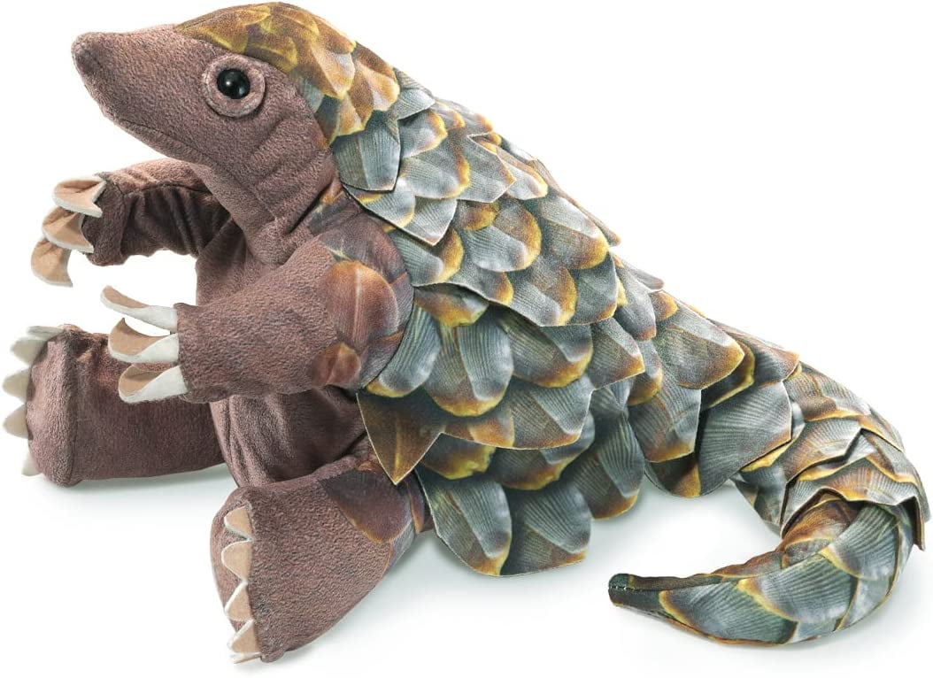 Folkmanis Pangolin Puppet, Interactive Pretend Play, Hand-Controlled Plush Toy, 13 Inches ...