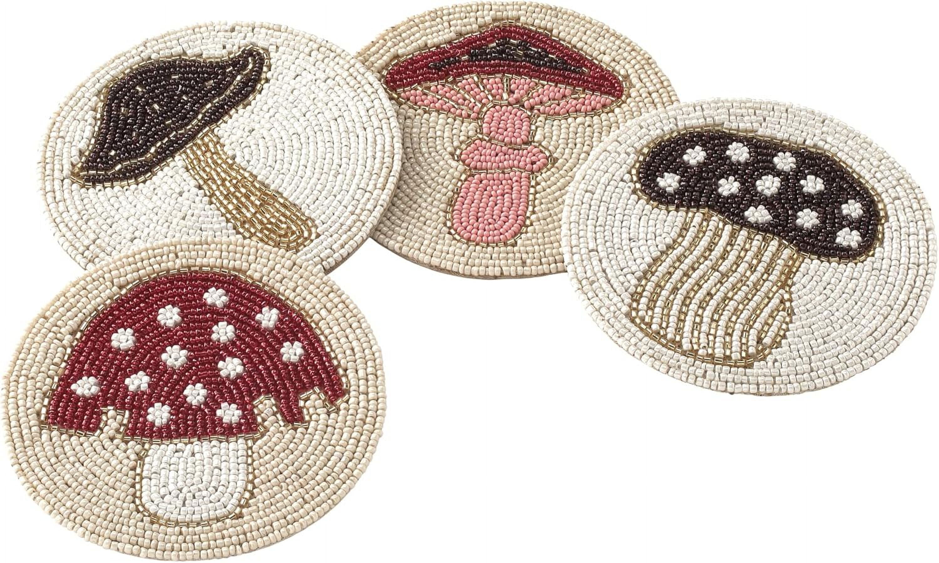 Folkulture Boho Coasters or Bar Coasters Set for Drinks, 4" Round ...