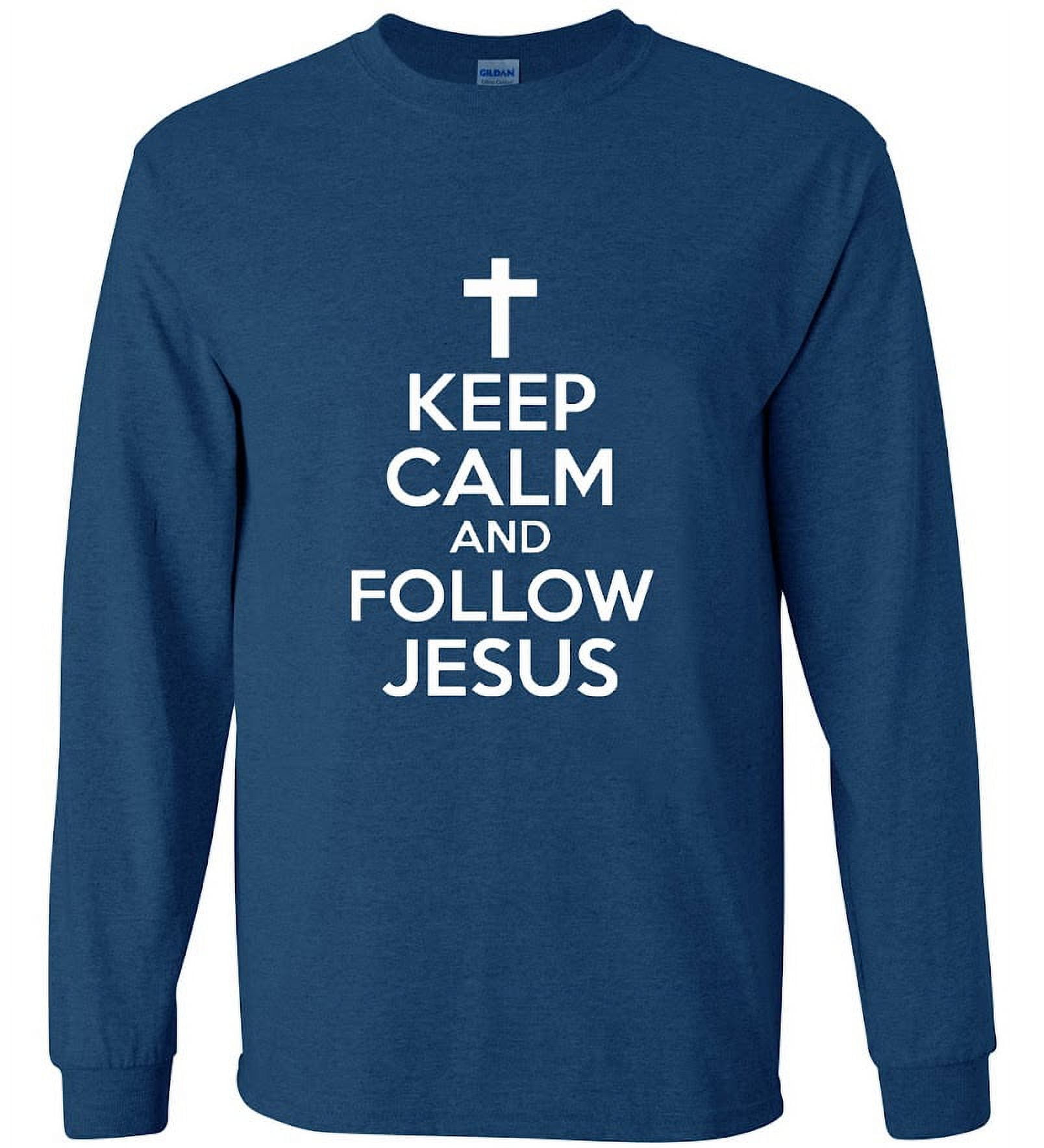 Follow Jesus Funny Christian T-shirt Long Sleeve Mens - Walmart.com