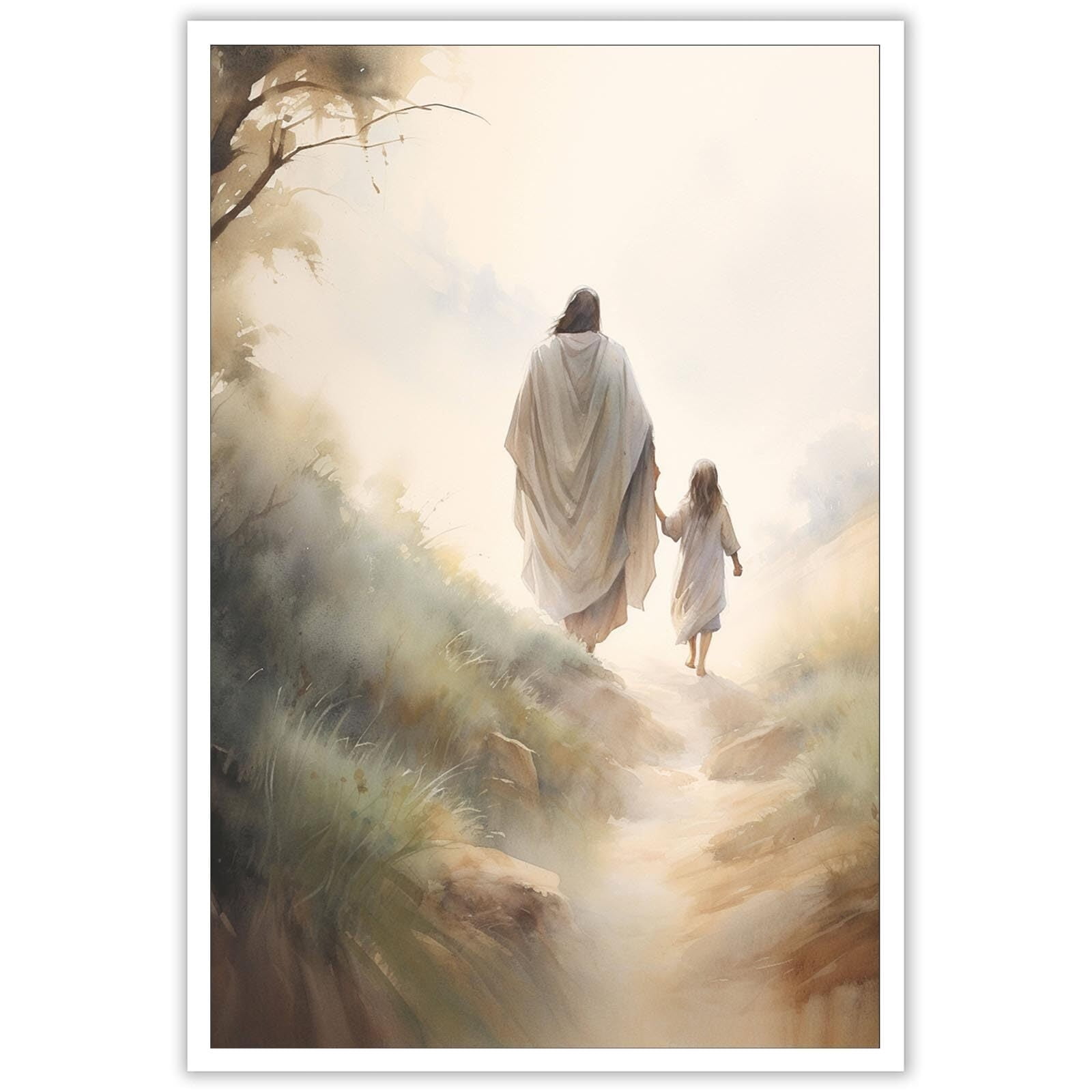 Follow Me Jesus Picture, Jesus Wall Art Canvas Painting, Jesus Walking ...