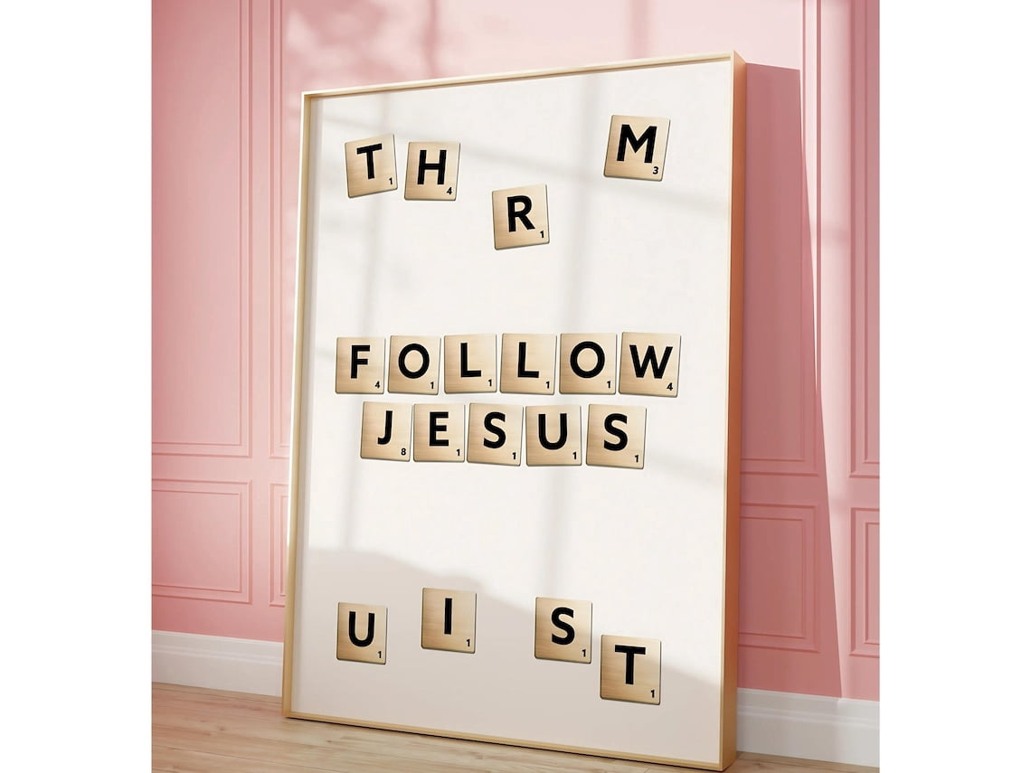 Follow Jesus Poster Cool Christian Poster Scrabble Letters Church ...