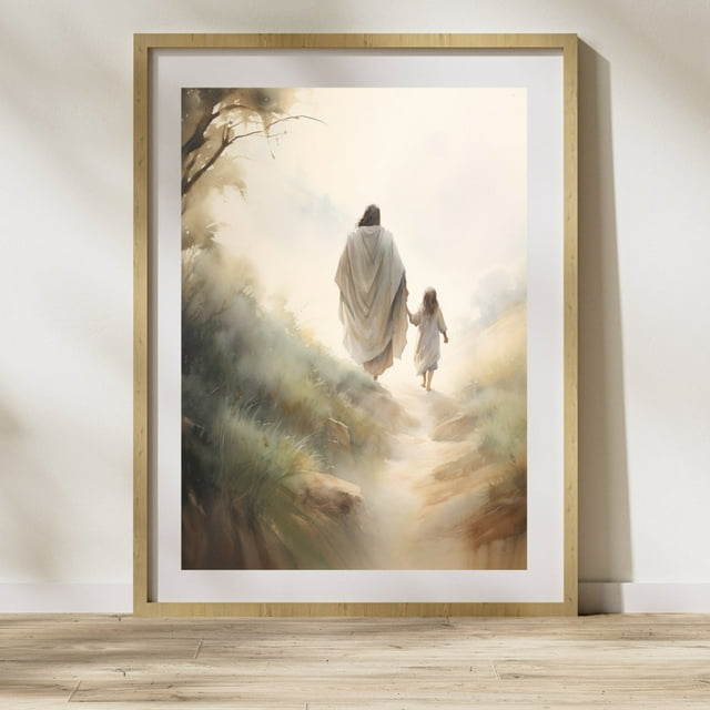 Follow Me Jesus Canvas and Poster, Jesus Walking Art, Bible Art ...