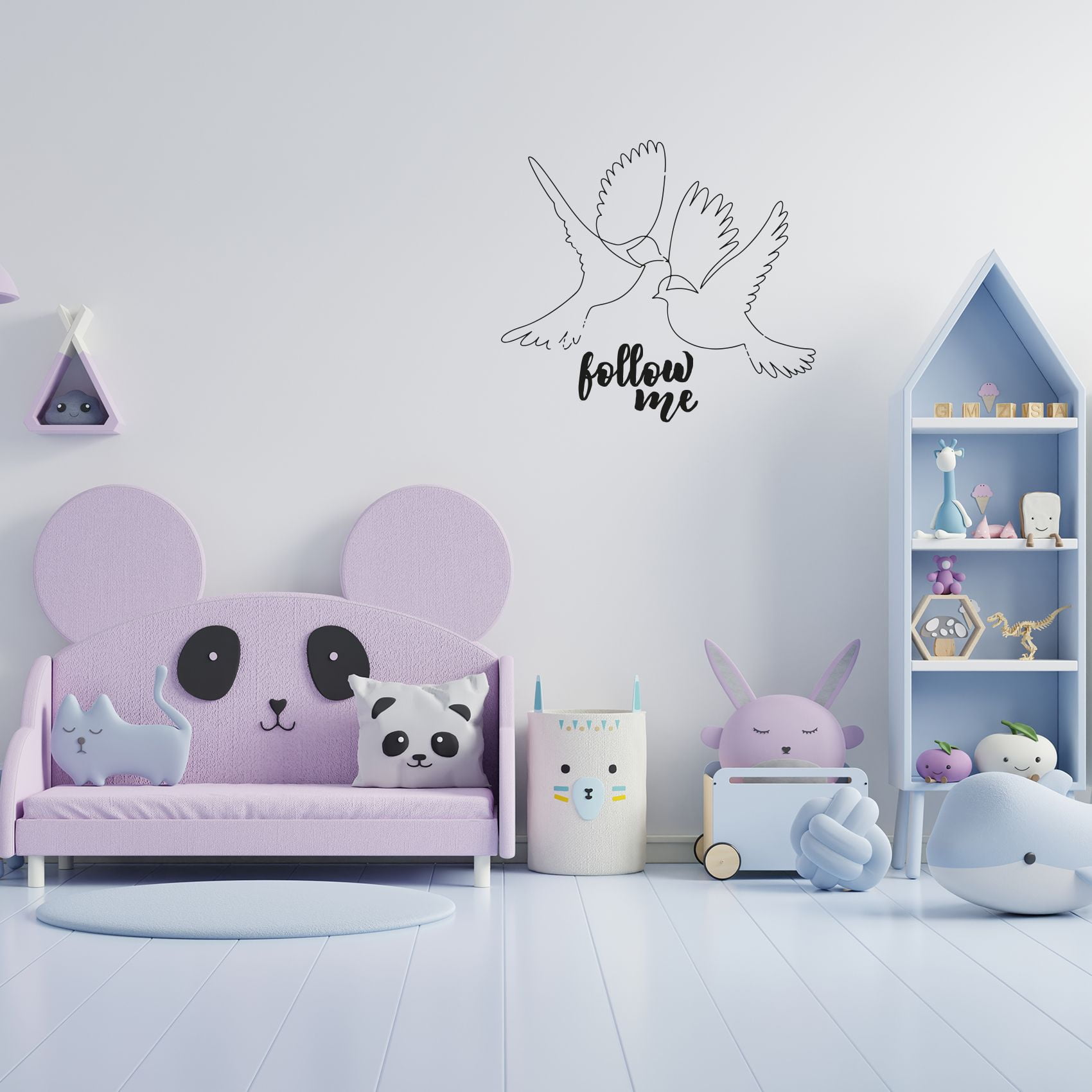 Follow Me - Life Motivation Quote Two Beautiful Birds Flying Line ...