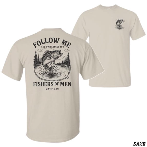 Follow Me T-Shirt – Matt 4:19 Fishers of Men Bible Quote Tee, Jesus ...