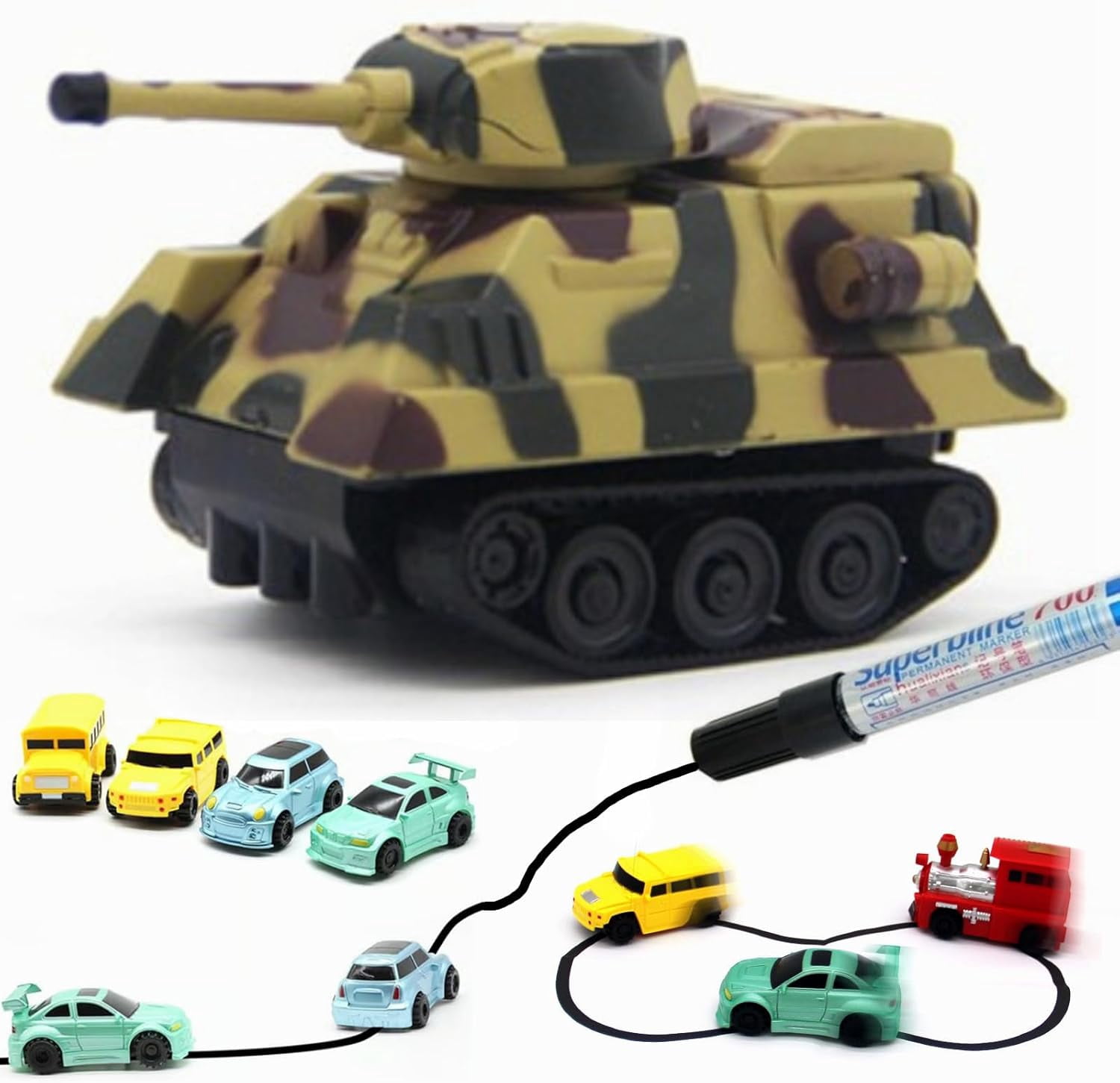 Follow The Black line Inductive Car, Magic Track Cars Toy Vehicle ...