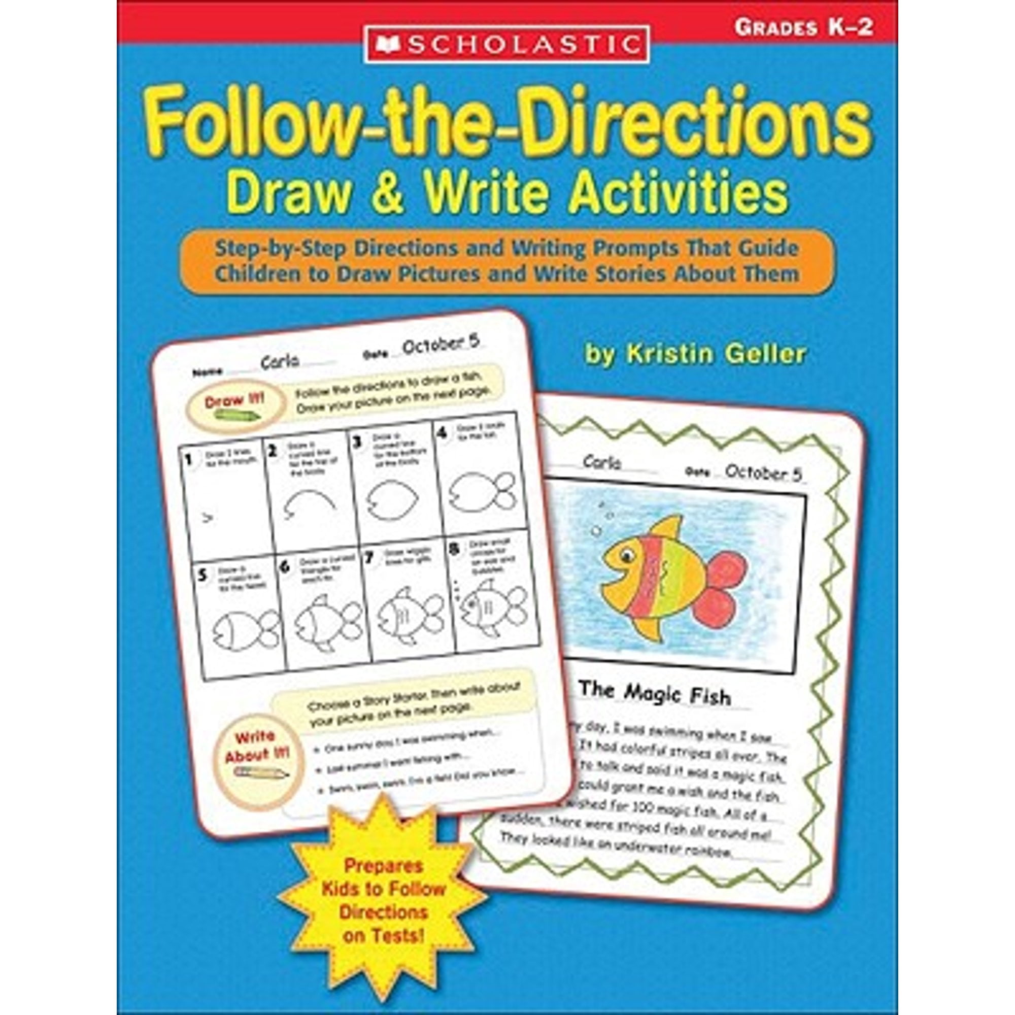 Pre-Owned Follow-The-Directions Draw & Write Activities: Step-By-Step ...
