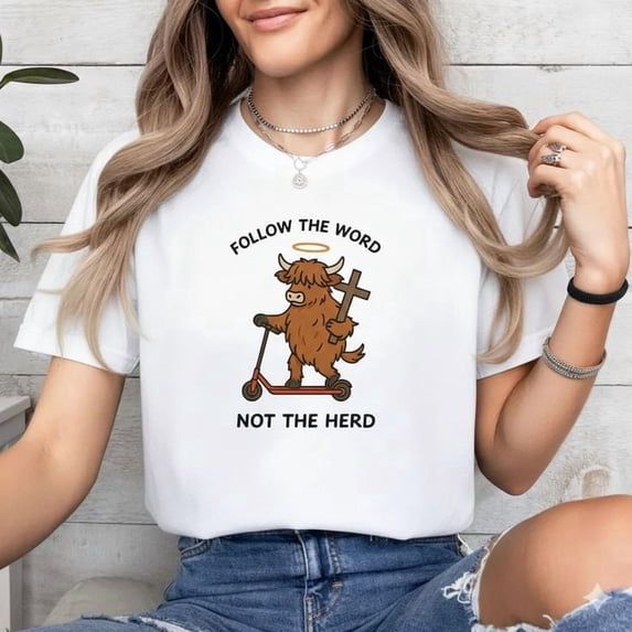 Follow The Word Not The Herd Christian Bible Verse Graphic Tee, Mom ...