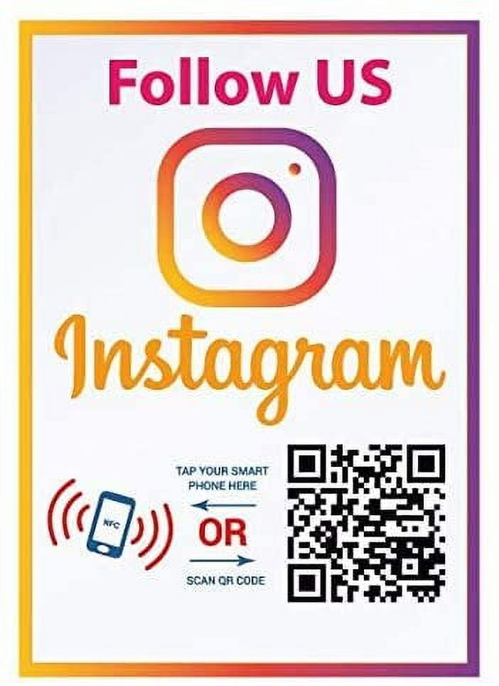 Follow Us on Instagram Sticker - Touchless QR Code and NFC Tag - Two ...