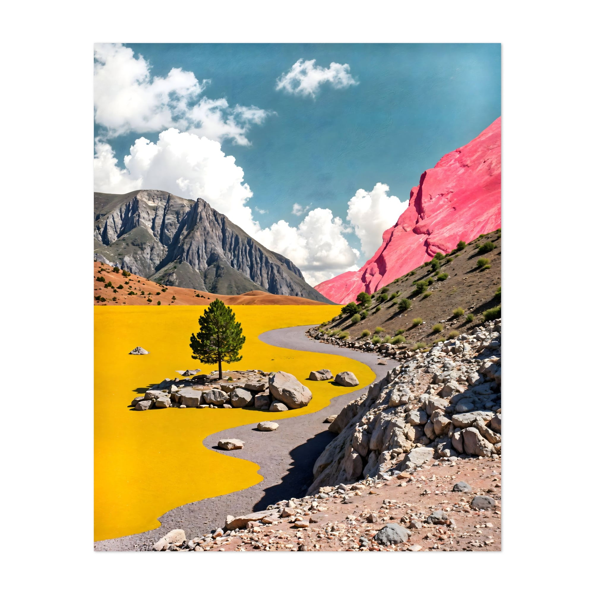 Follow the Yellow Path - Illustration Surrealism Psychedelic Landscape ...